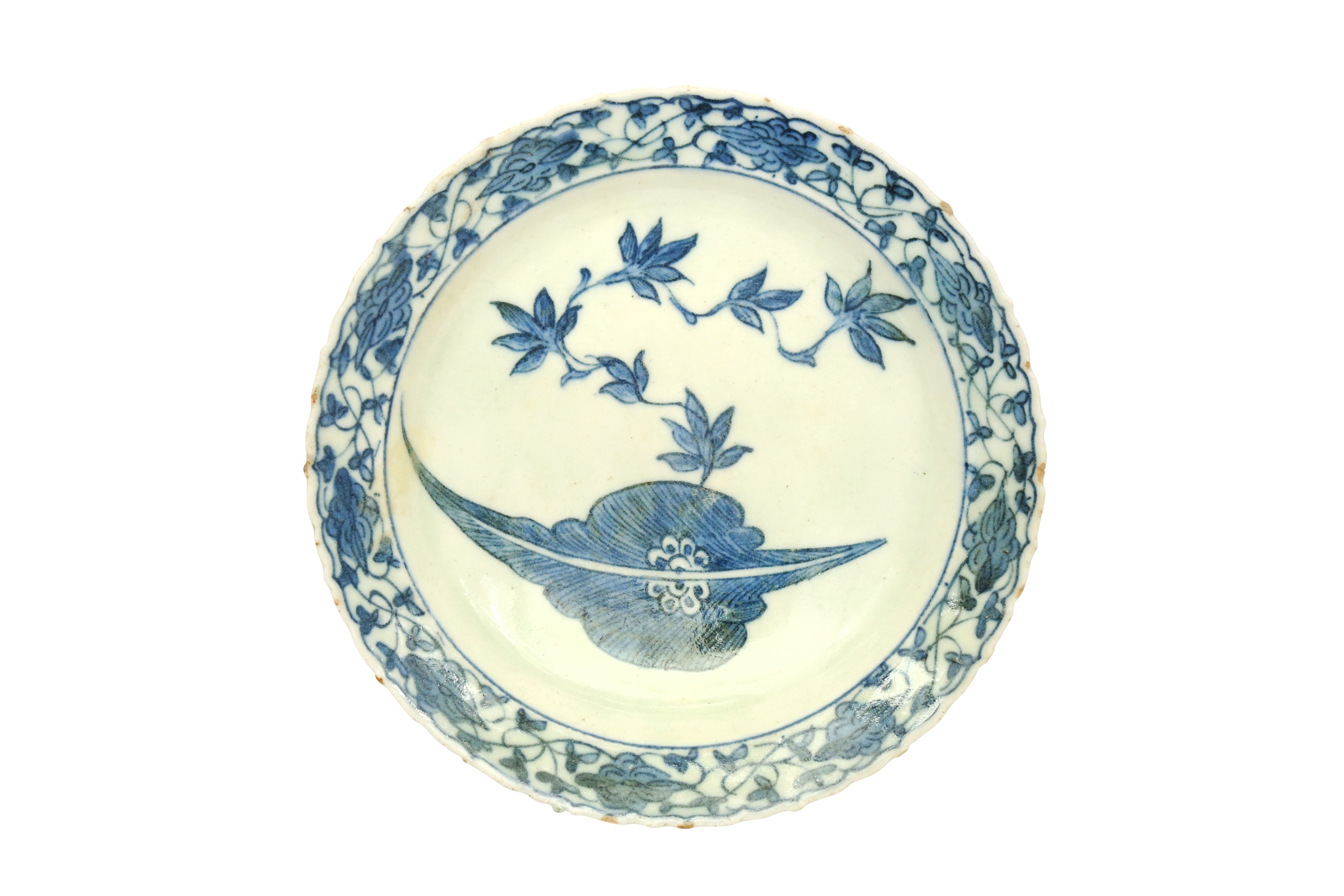 Lot 38 - SIX CHINESE-INSPIRED BLUE AND WHITE POTTERY