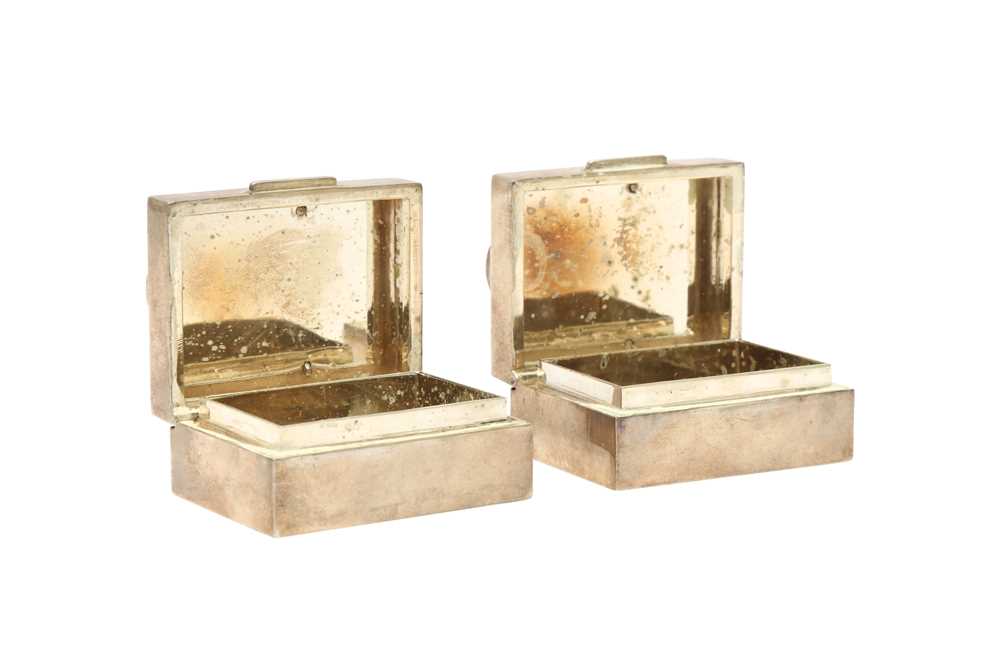 Lot 24 - TWO MINIATURE ITALIAN SILVER BOXES WITH