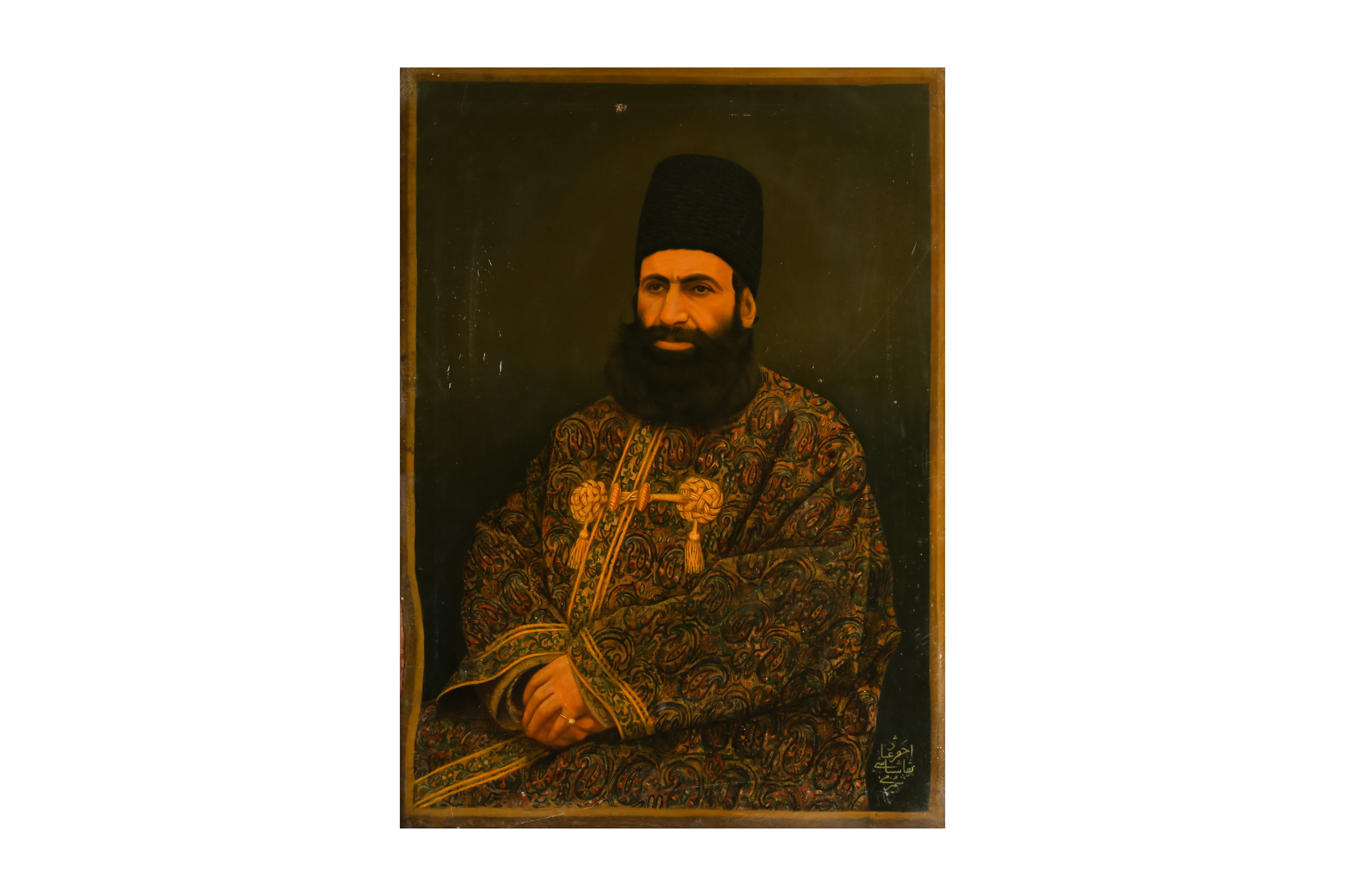 Lot 61 - A PORTRAIT OF AN OFFICIAL QAJAR DIGNITARY