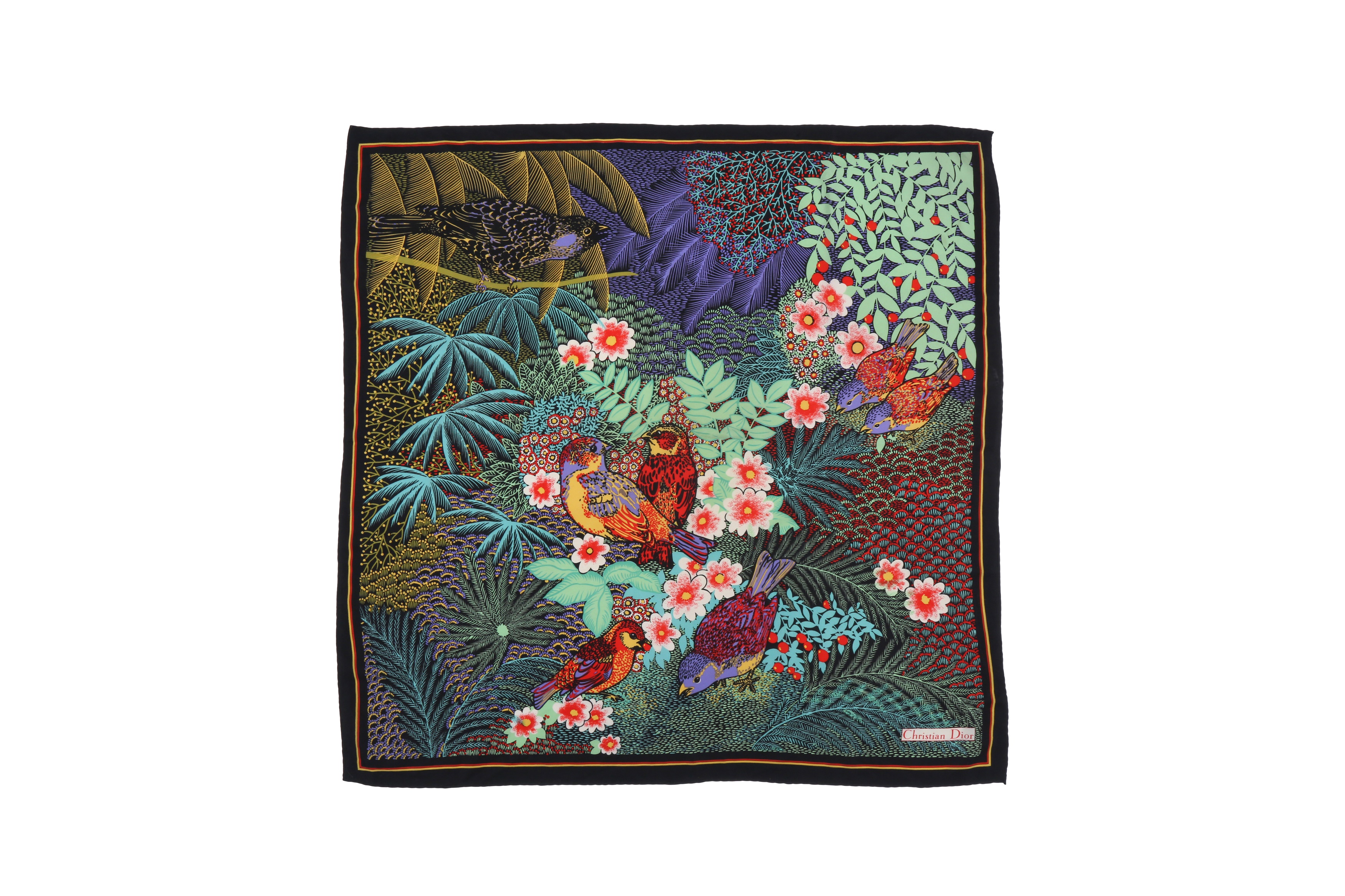 Lot 486 - Christian Dior Rainforest Silk Print Scarf