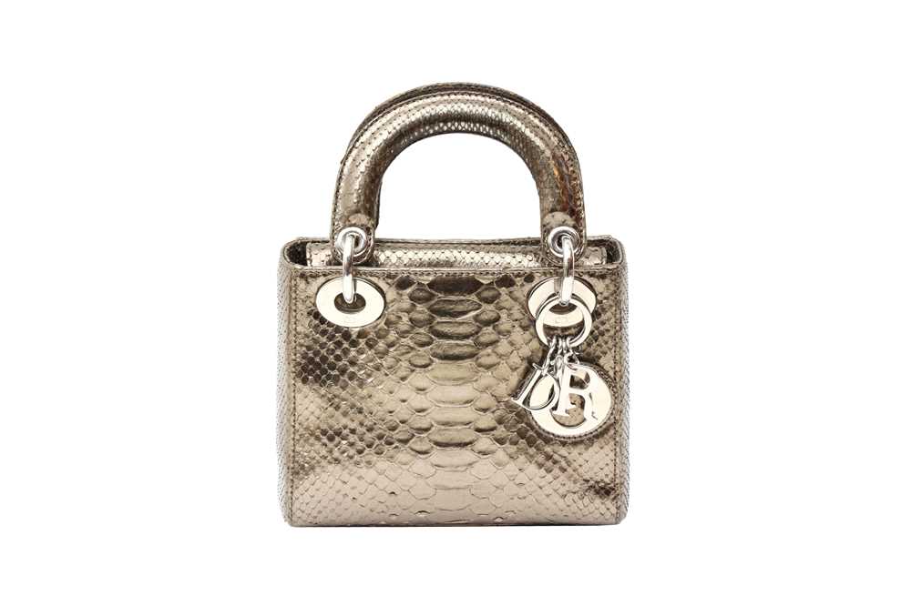 Lot 340 - λ Christian Dior Metallic Gold Python Mini