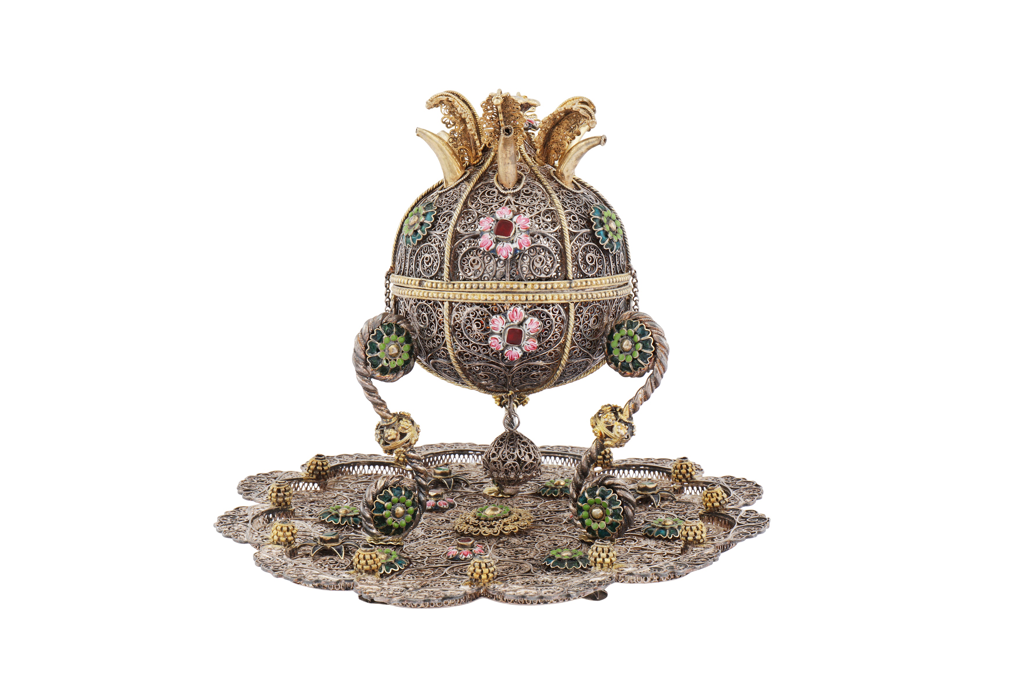 Lot 368 - A FINE ARMENIAN ENCRUSTED AND ENAMELLED