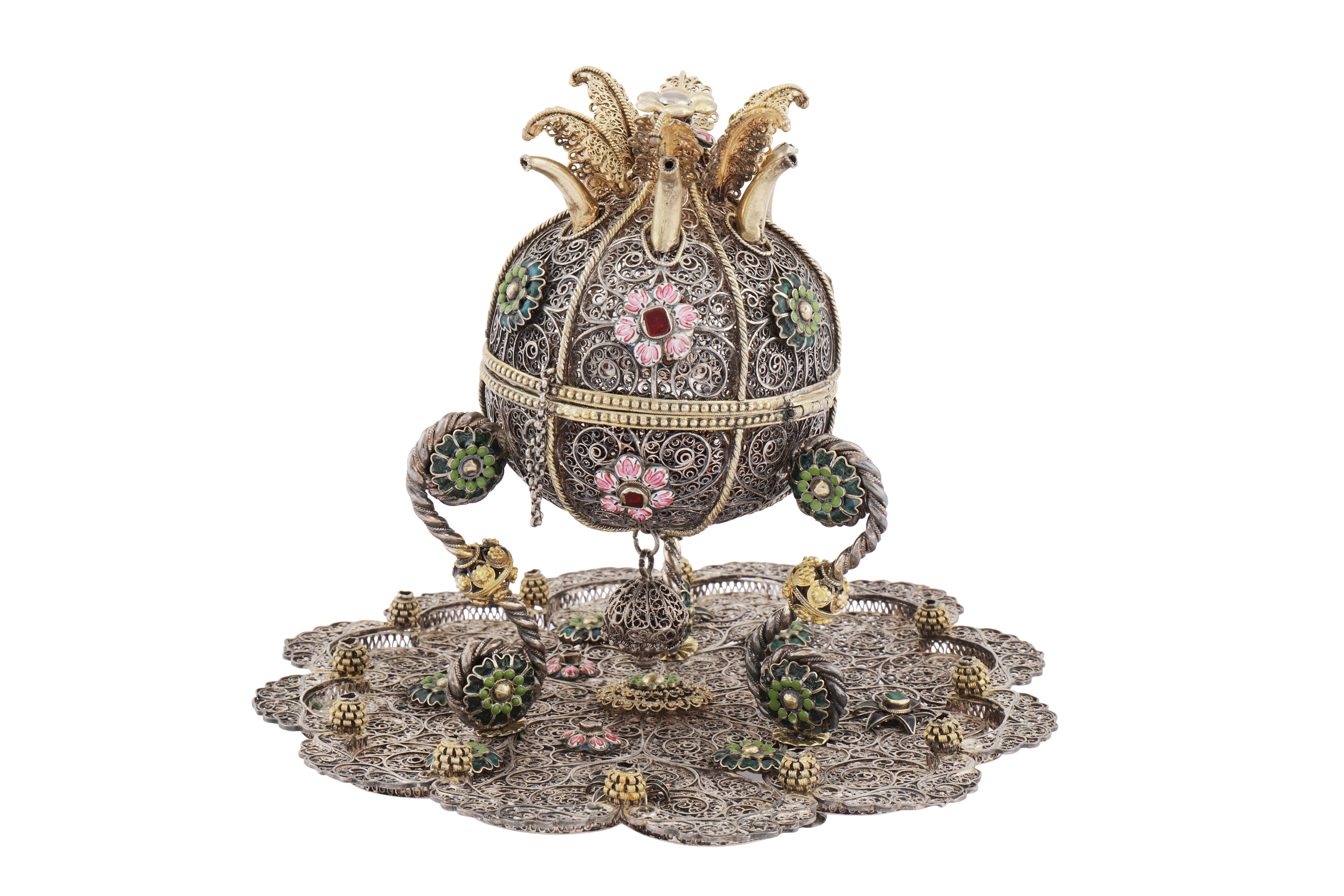 Lot 368 - A FINE ARMENIAN ENCRUSTED AND ENAMELLED