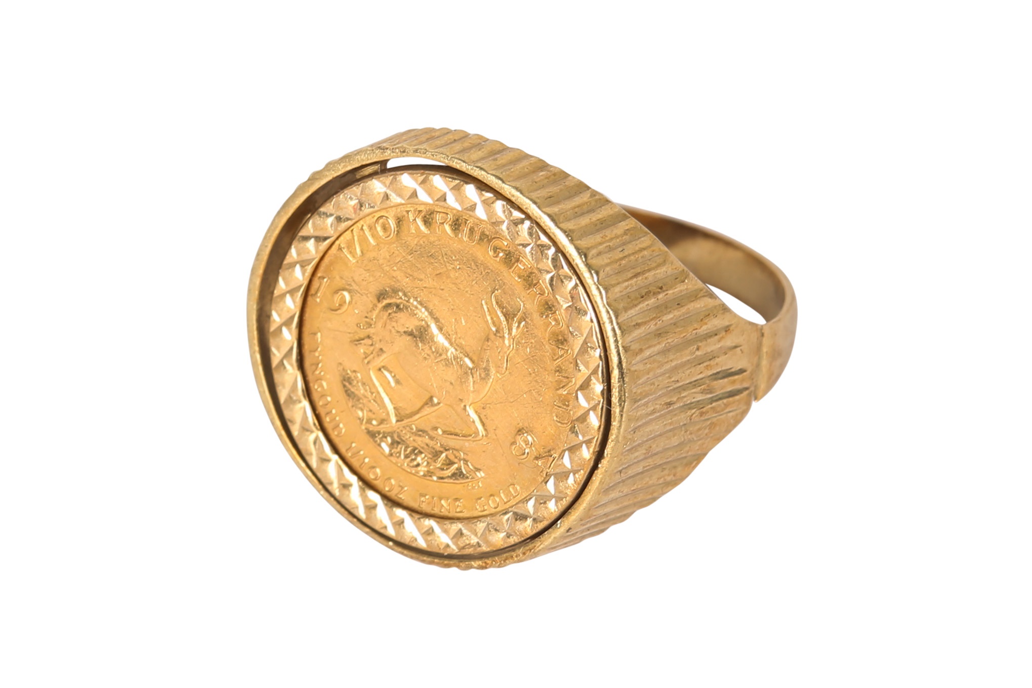 Lot 1010 - 1/10th KRUGERRAND RING