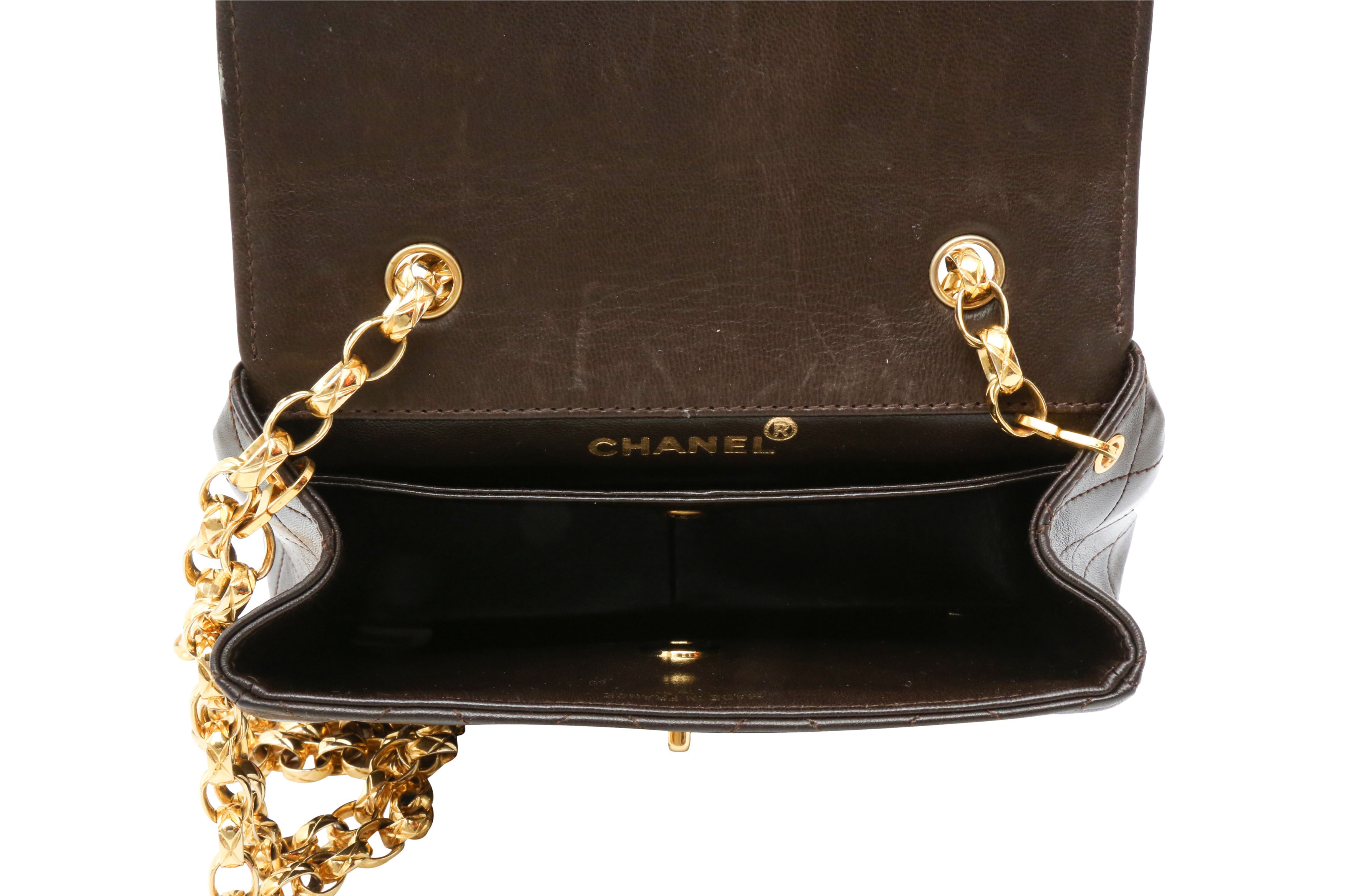 Lot 231 - Chanel Brown Bijoux Mini Trapeze Flap Bag