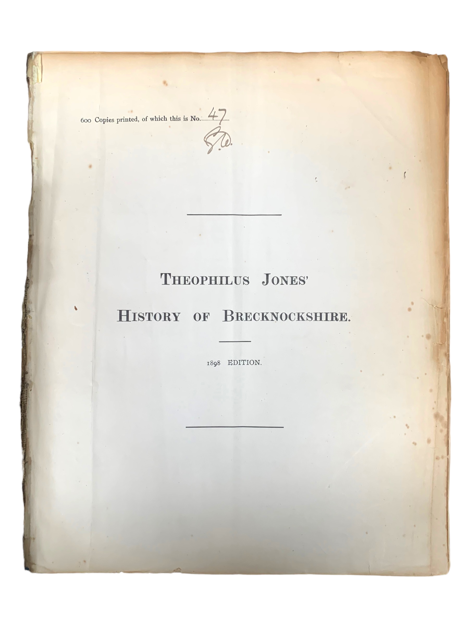 Lot 23 - Jones (Theophilus) History of Brecknockshire