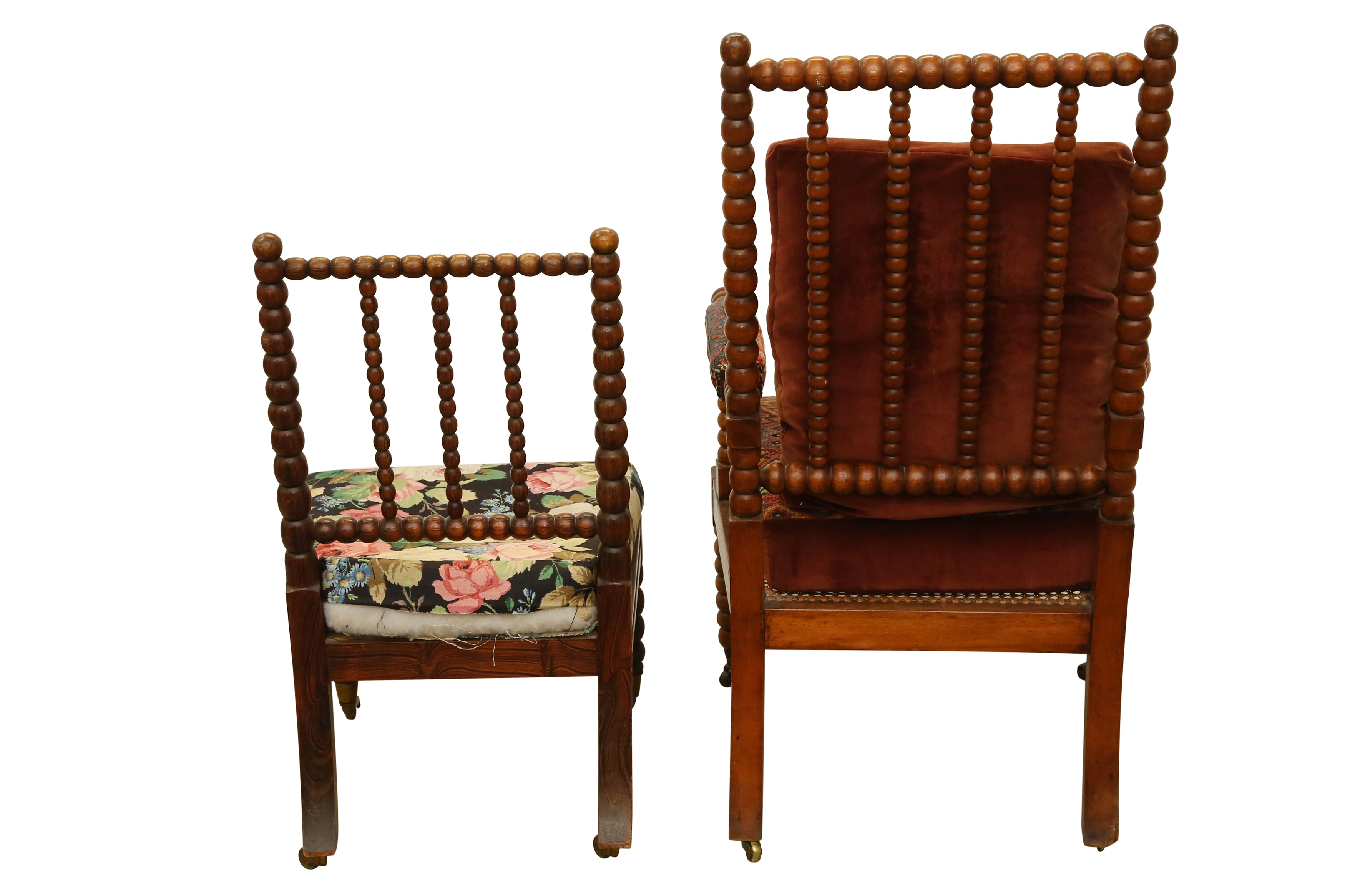 Lot 1444 - TWO BOBBIN TURNED CHAIRS