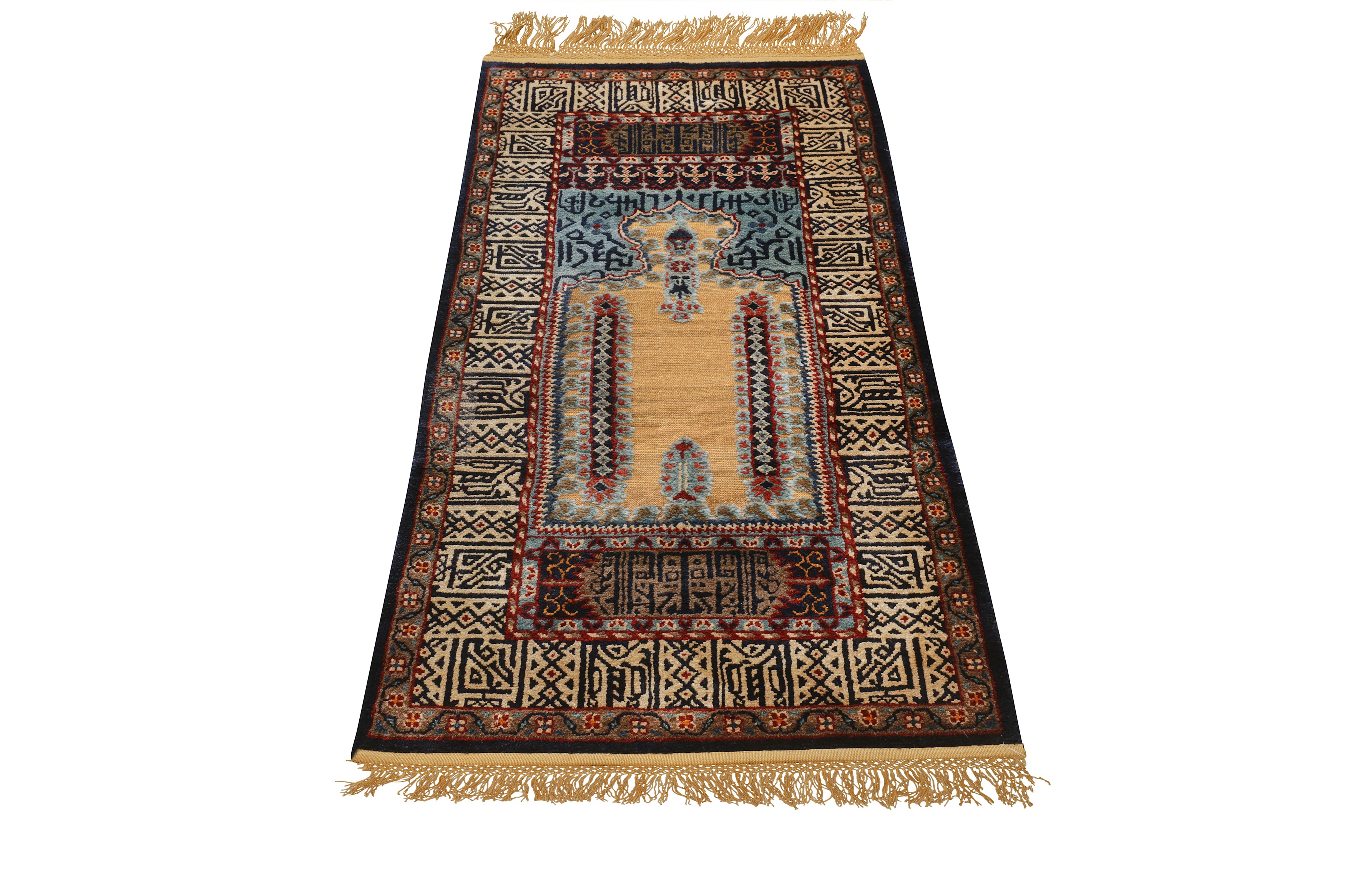 Lot 47 - A FINE CHINESE SILK AND METAL THREAD PRAYER