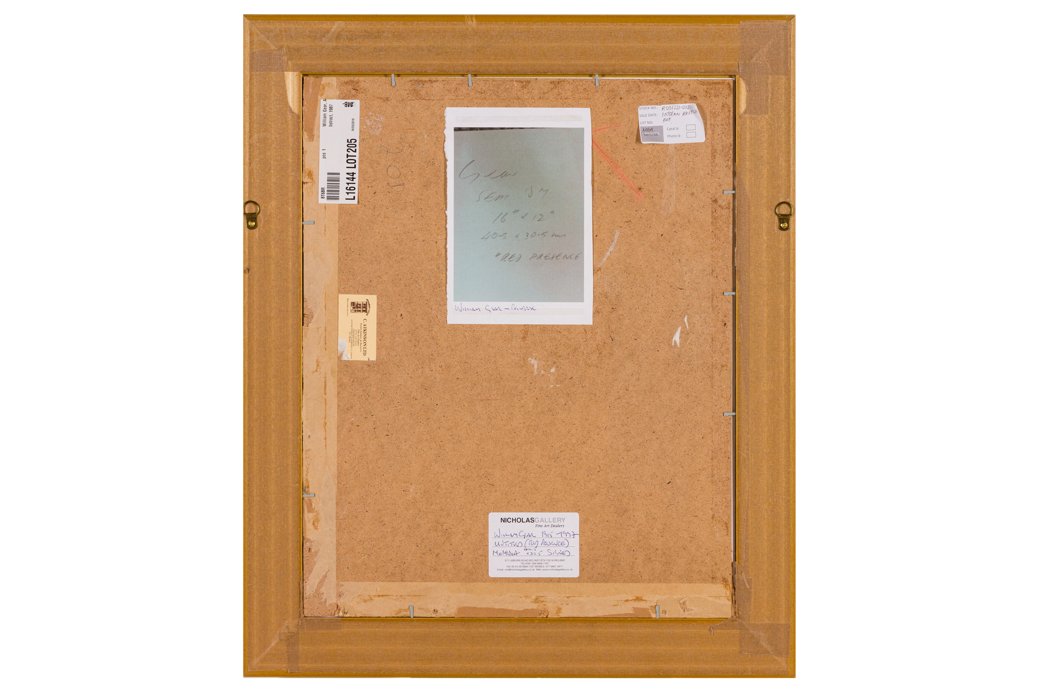 Lot 104 - WILLIAM GEAR, R.A. (BRITISH, 1915-1997)