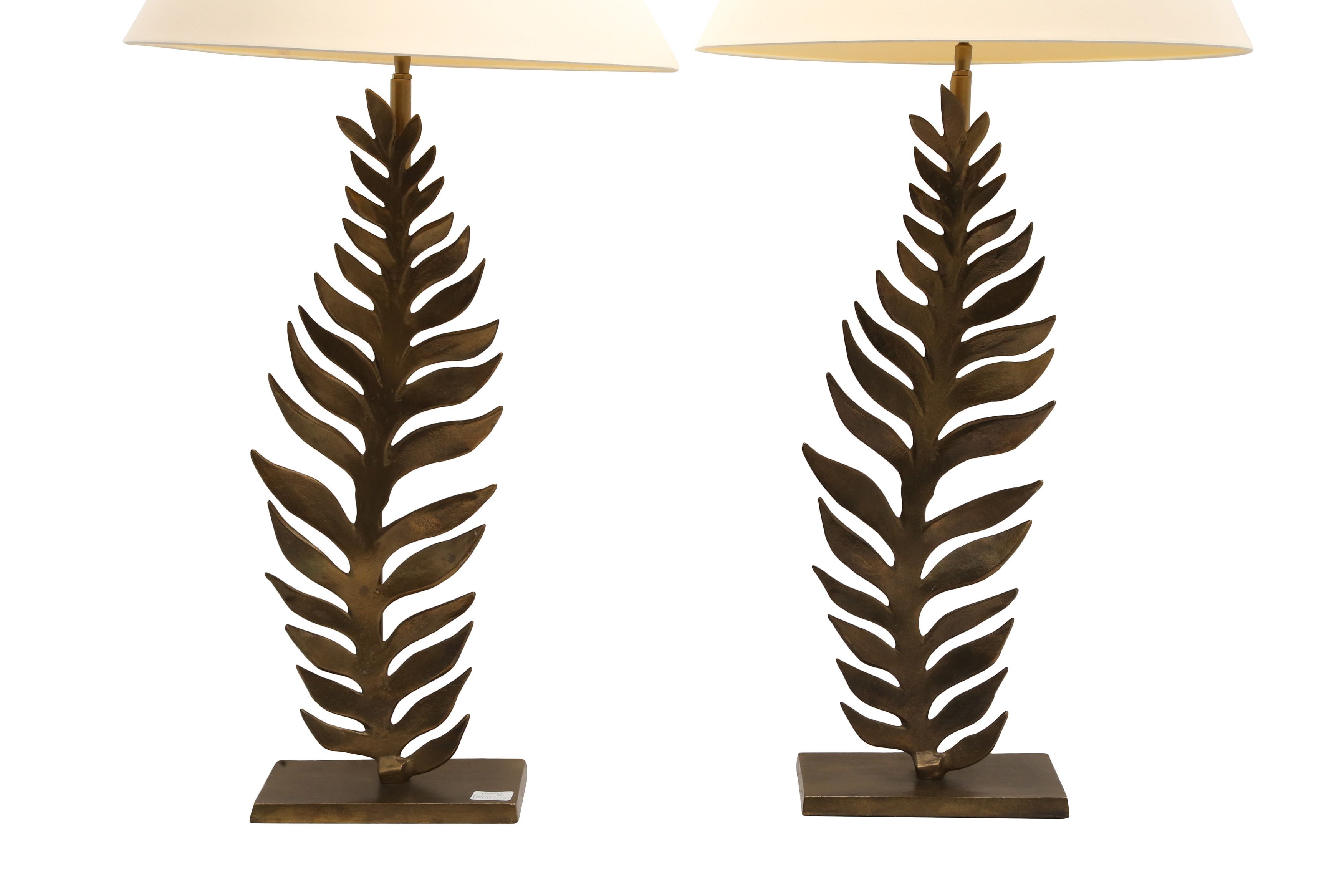 Lot 209 - A PAIR OF OKA 'FROND' TABLE LAMPS