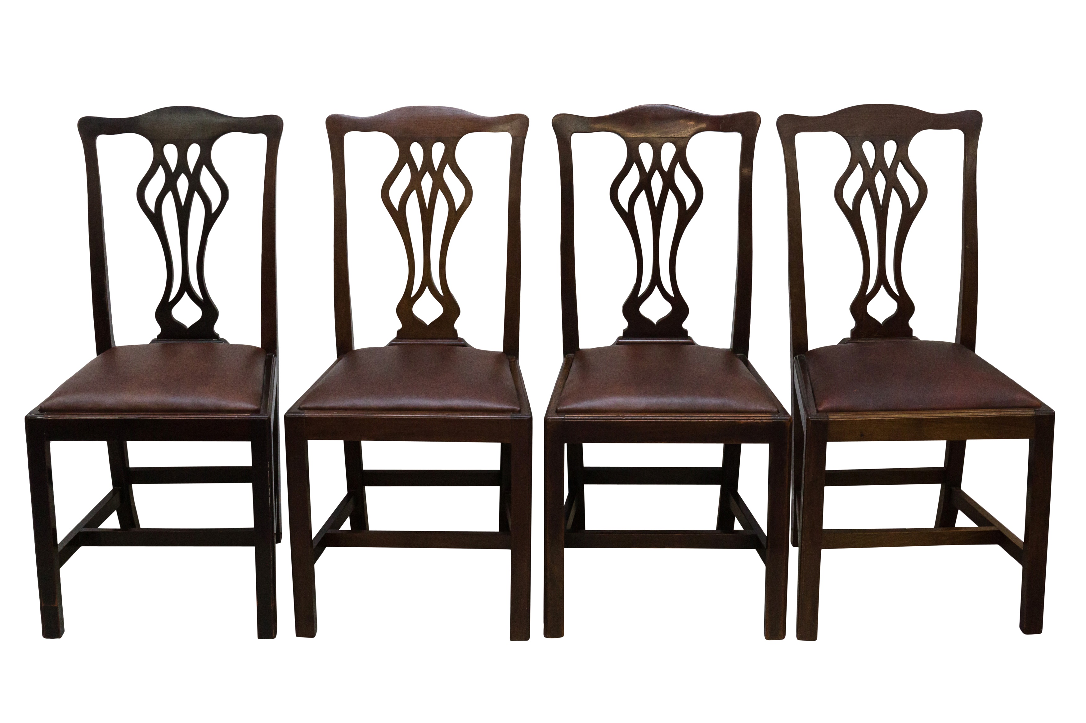 Lot 26 - A SET OF FOUR CHAIRS AND TWO STOOLS FROM THE