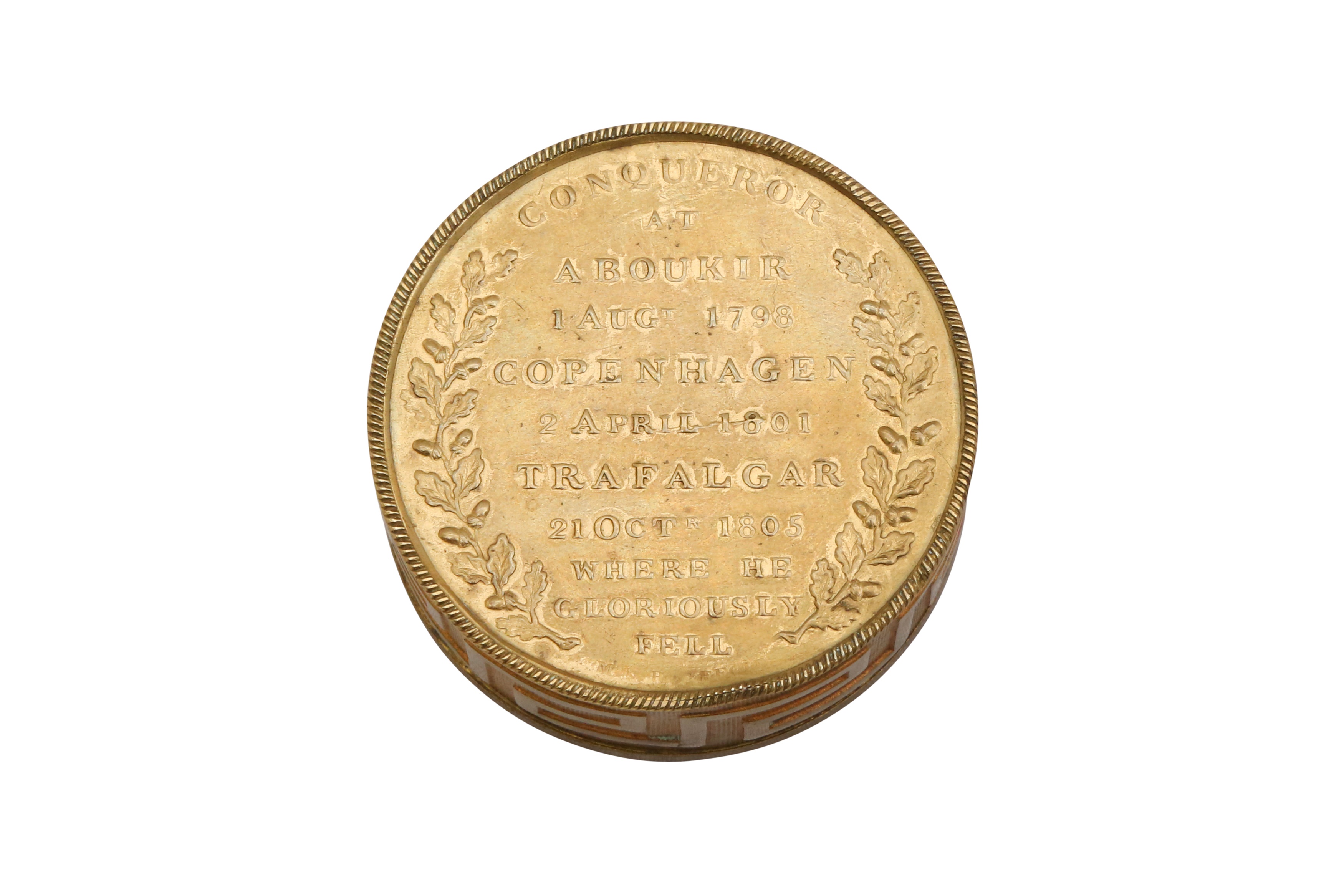 Lot 71 - A BRASS ADMIRAL LORD NELSON COMMEMORATIVE