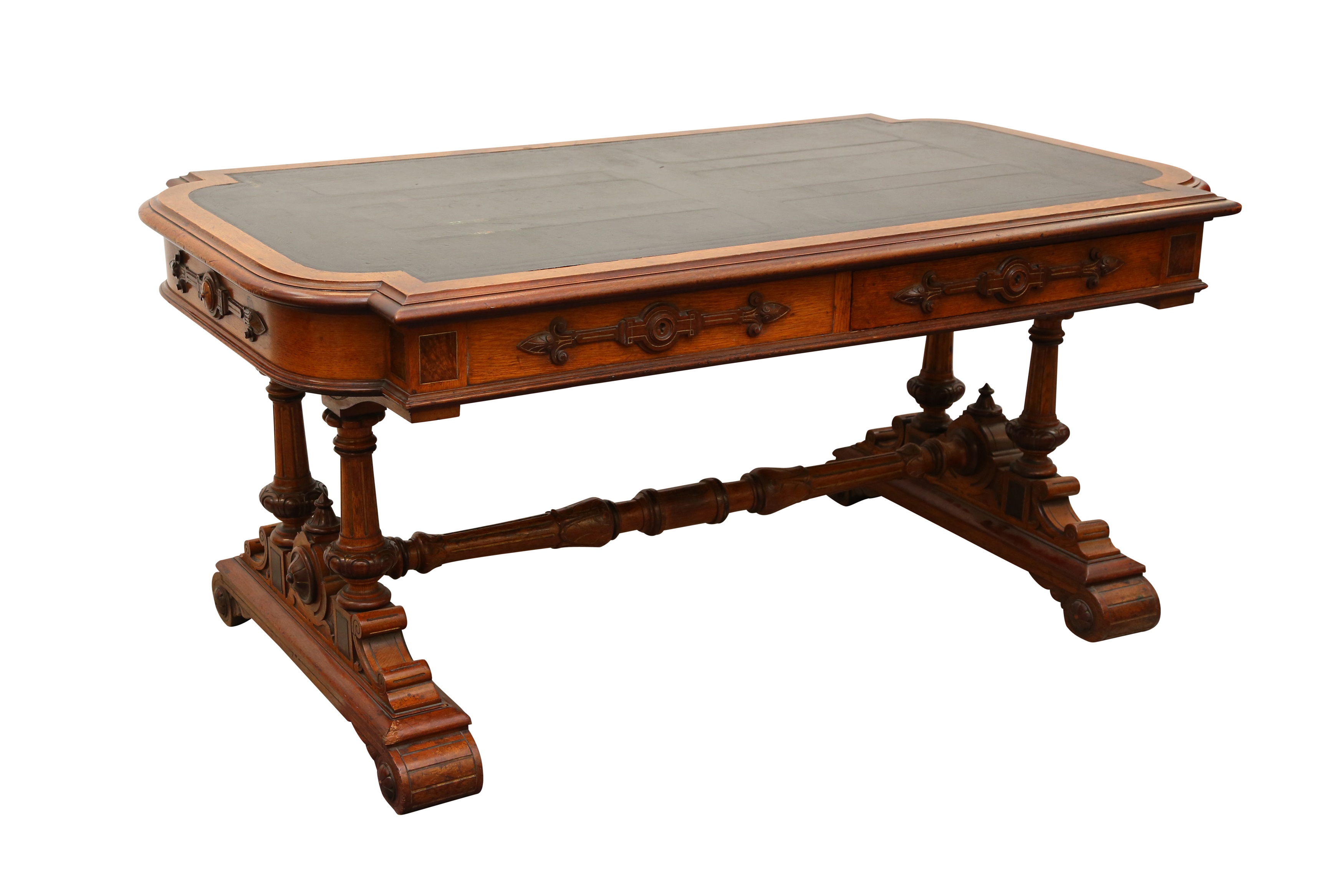 Lot 268 - A MID 19TH CENTURY OAK LIBRARY TABLE