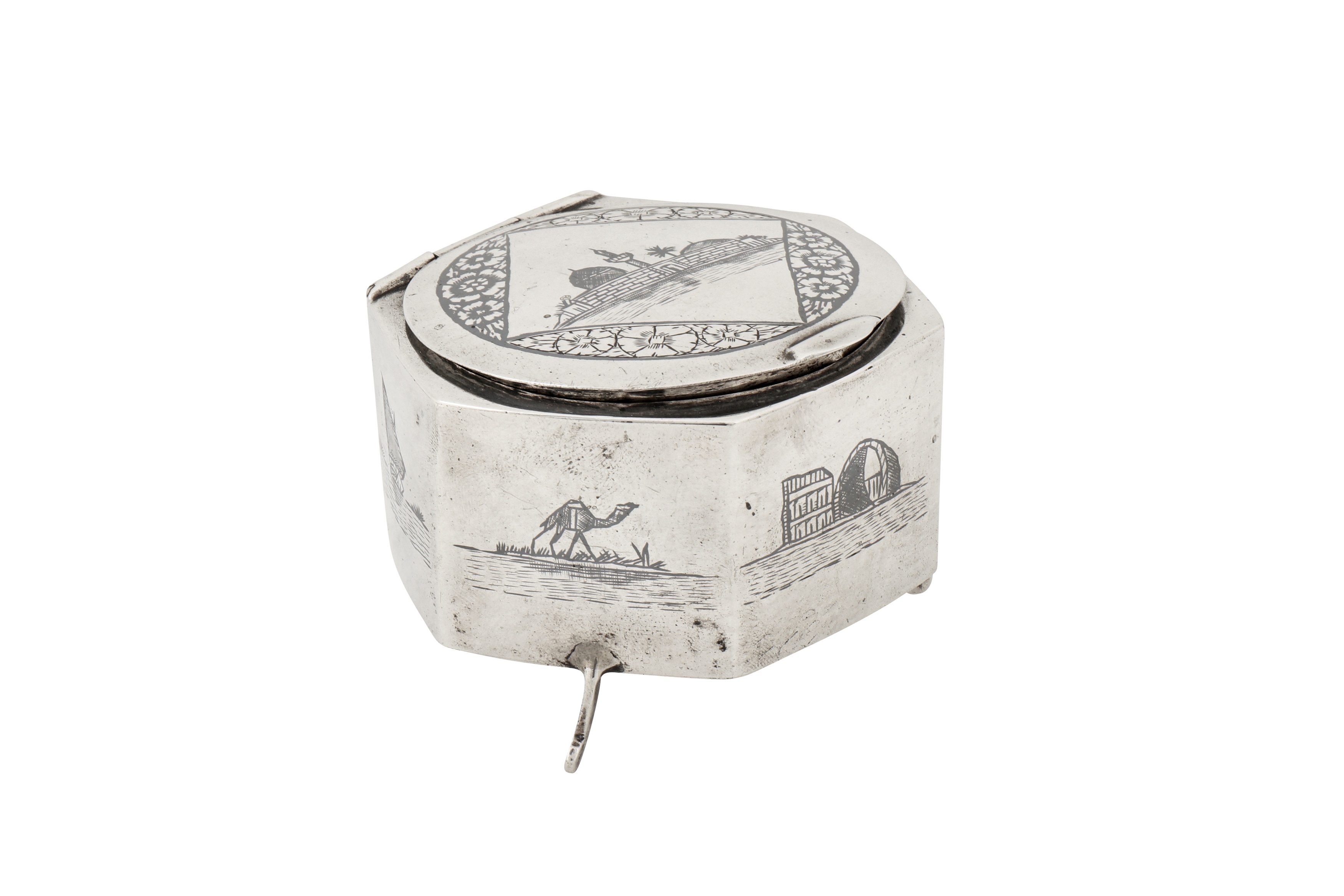Lot 176 - A mid-20th century Iraqi silver and niello