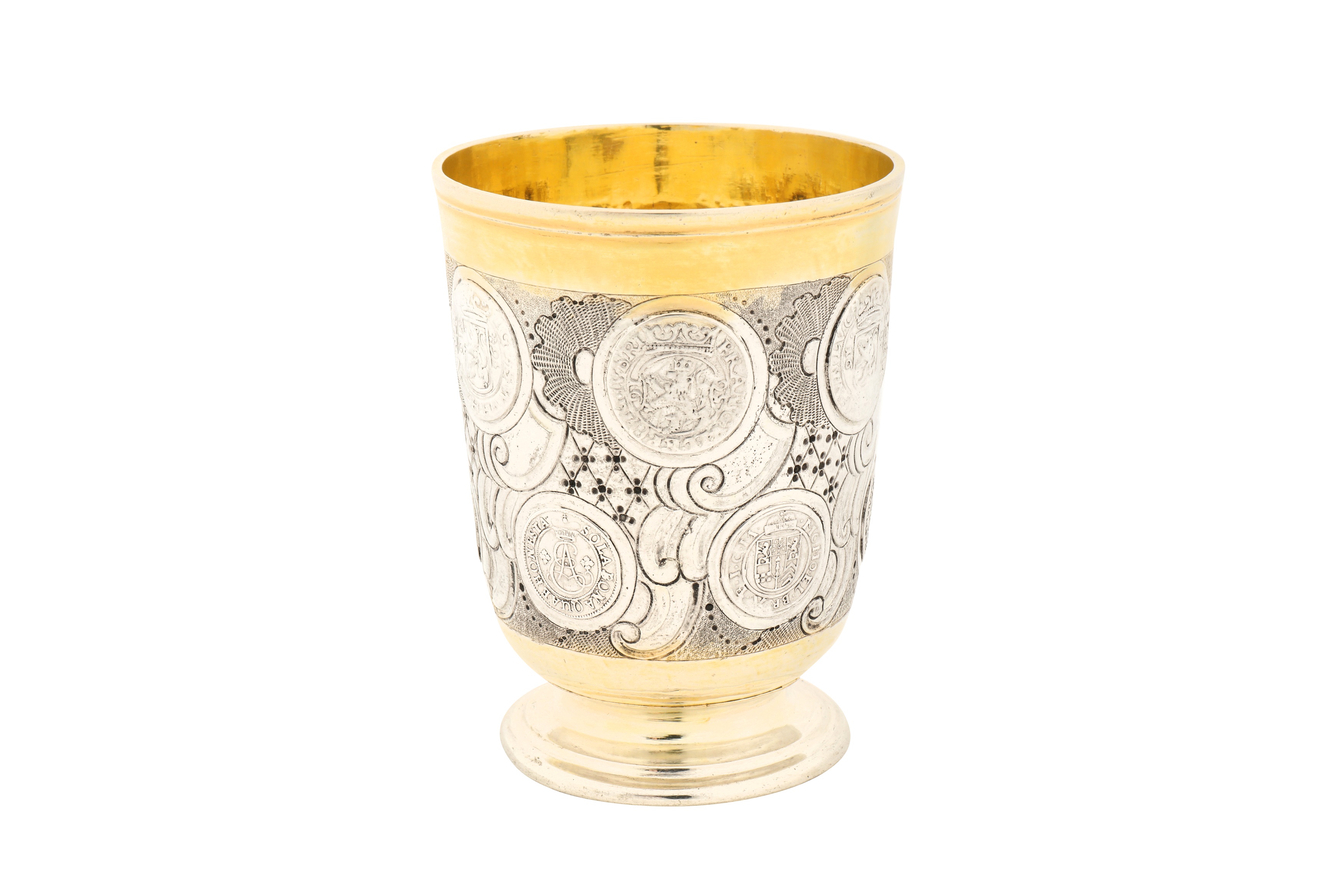 Lot 229 - A mid-18th century German parcel gilt silver