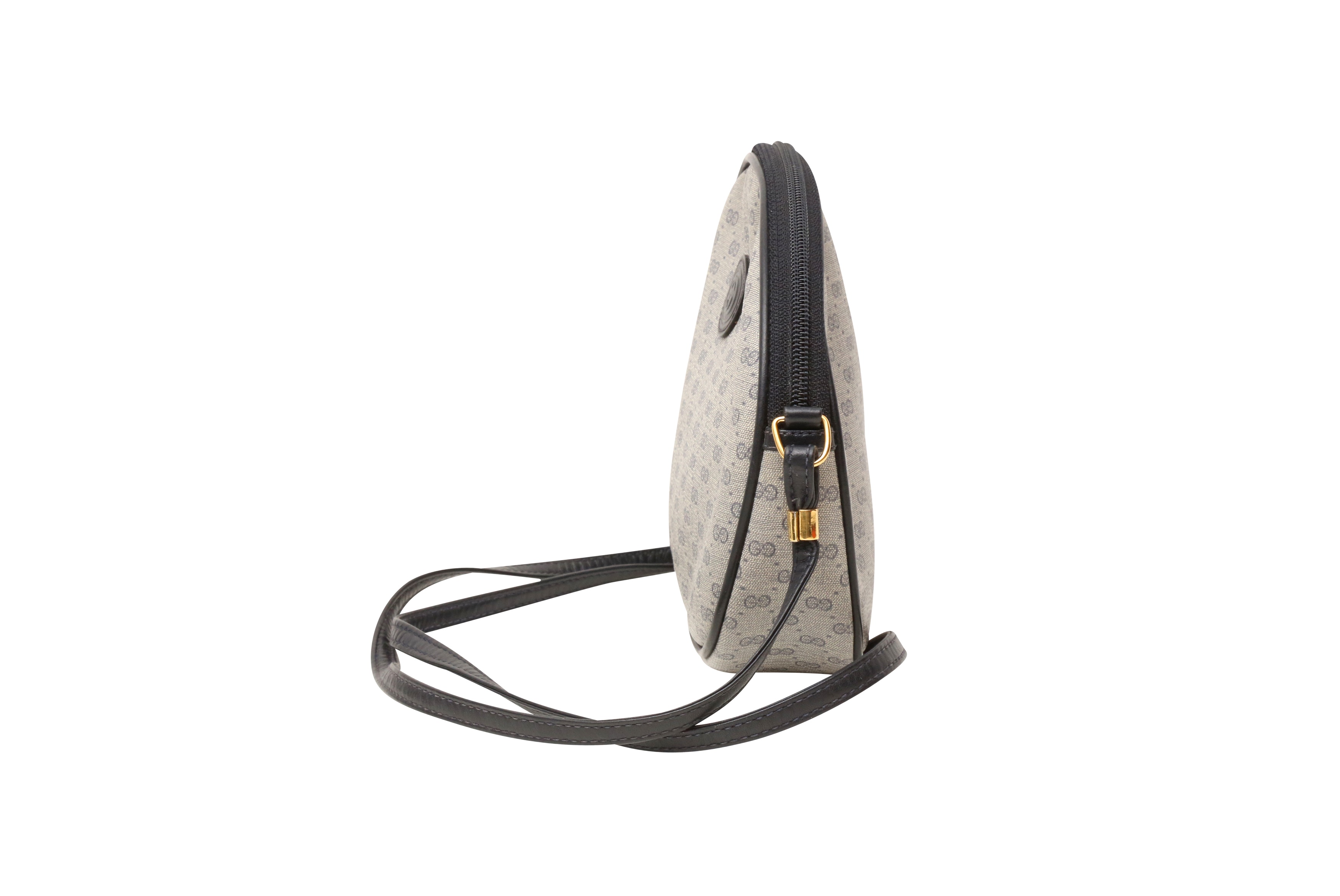 Lot 168 - Gucci Blue Monogram Oval Crossbody Bag