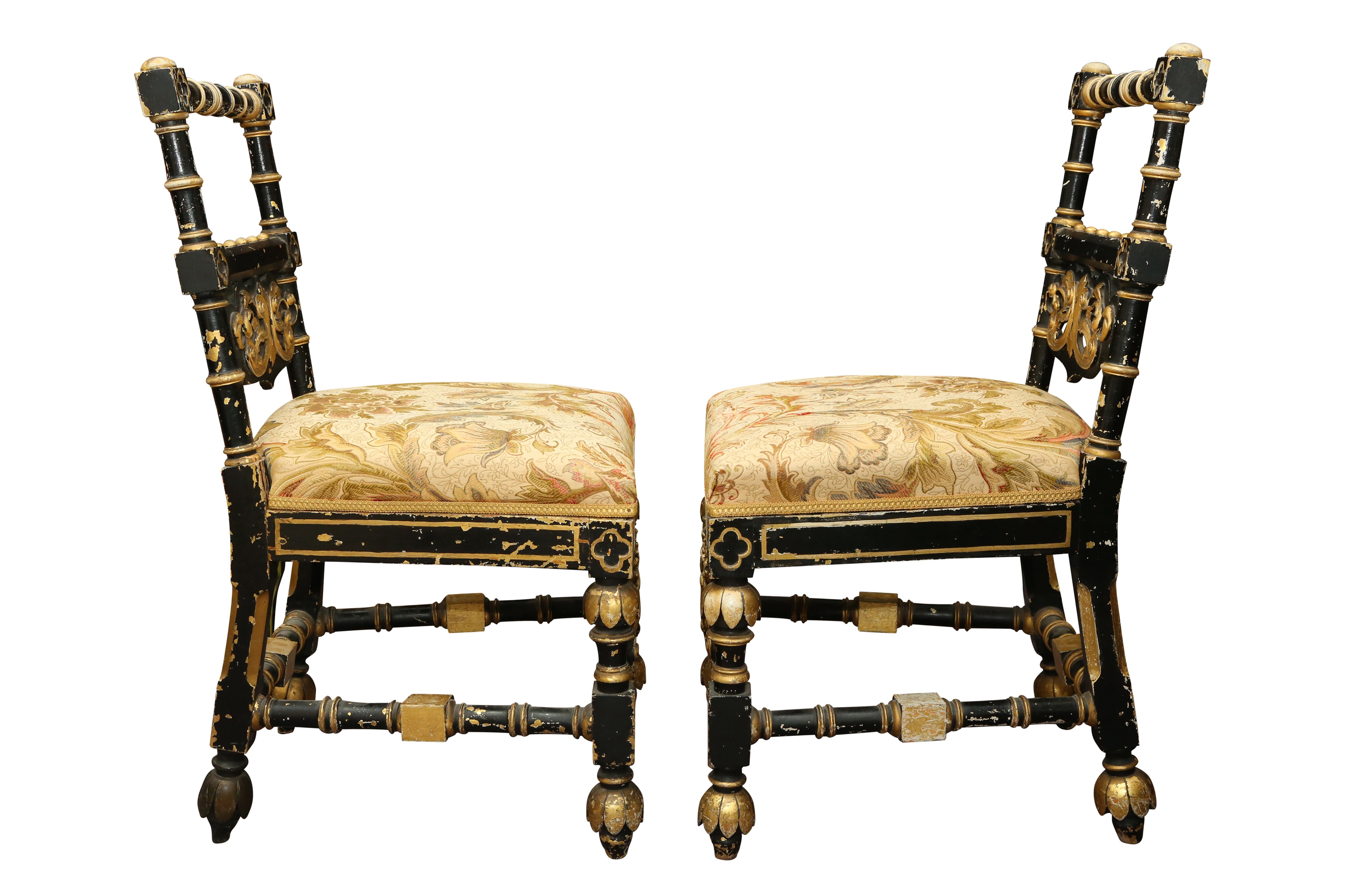 Lot 414 - A PAIR OF ELIZABETHAN REVIVAL CHAIRS