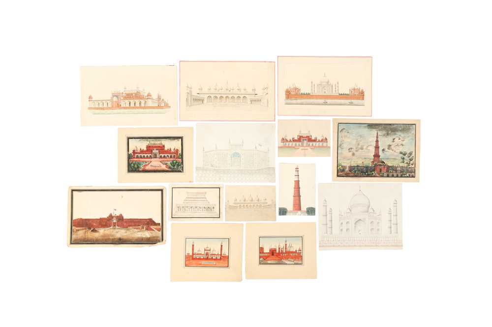 Lot 475 - FOURTEEN MINIATURE ARCHITECTURAL STUDIES OF