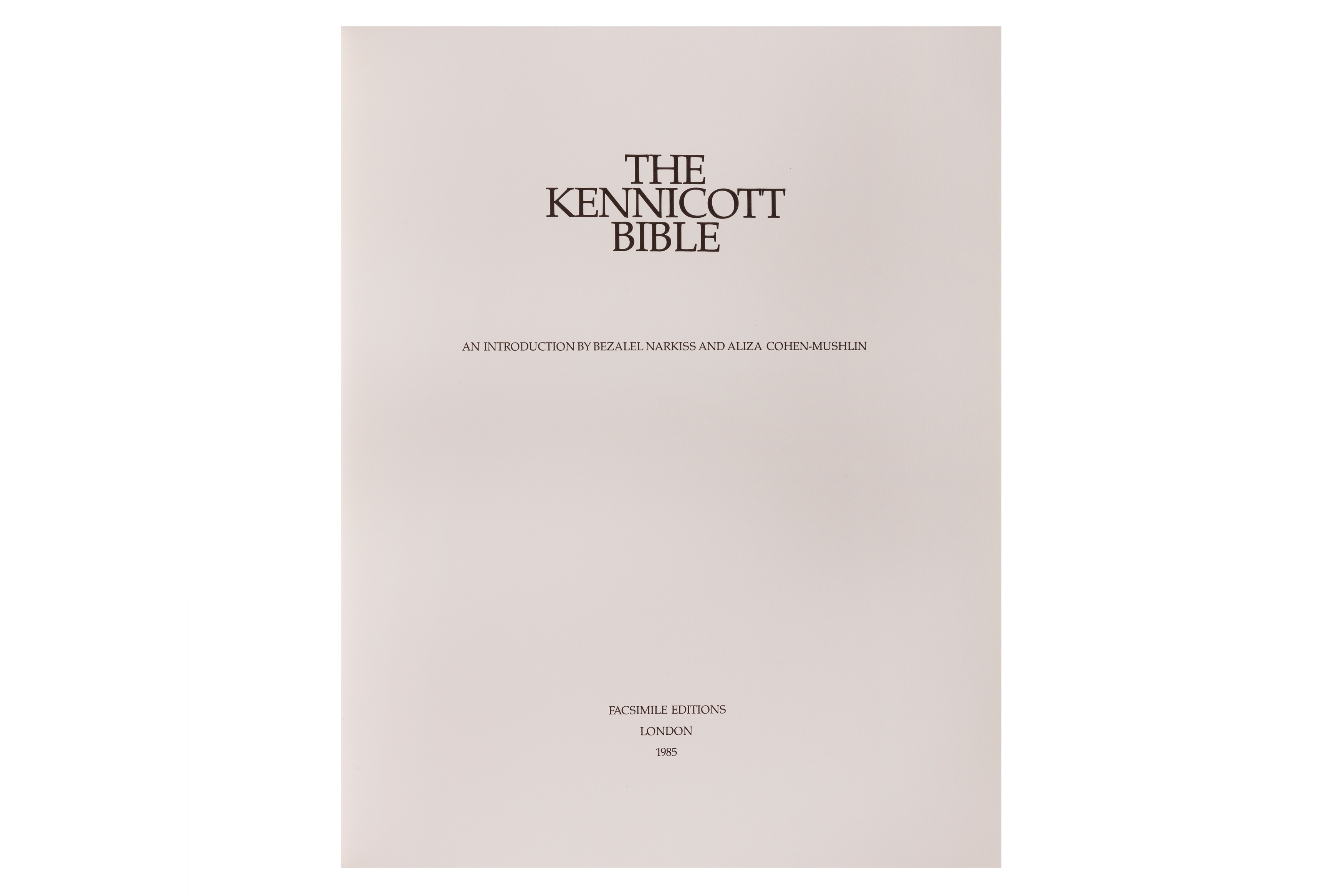 Lot 21 - Hebrew facsimile manuscript.- The Kennicott