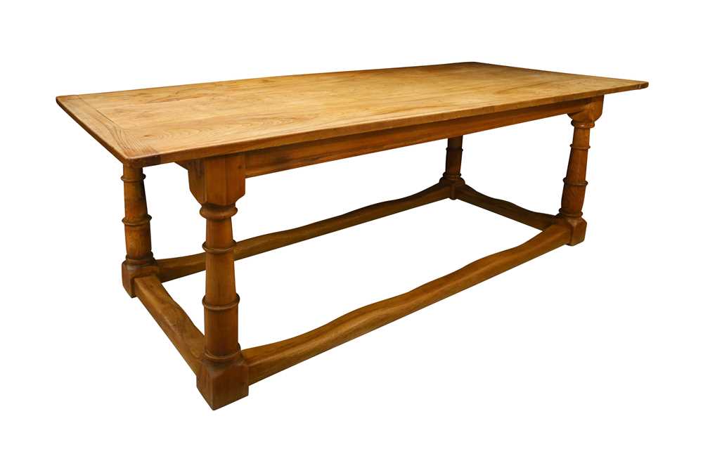 Lot 506 - A 17TH CENTURY STYLE ELM REFECTORY DINING