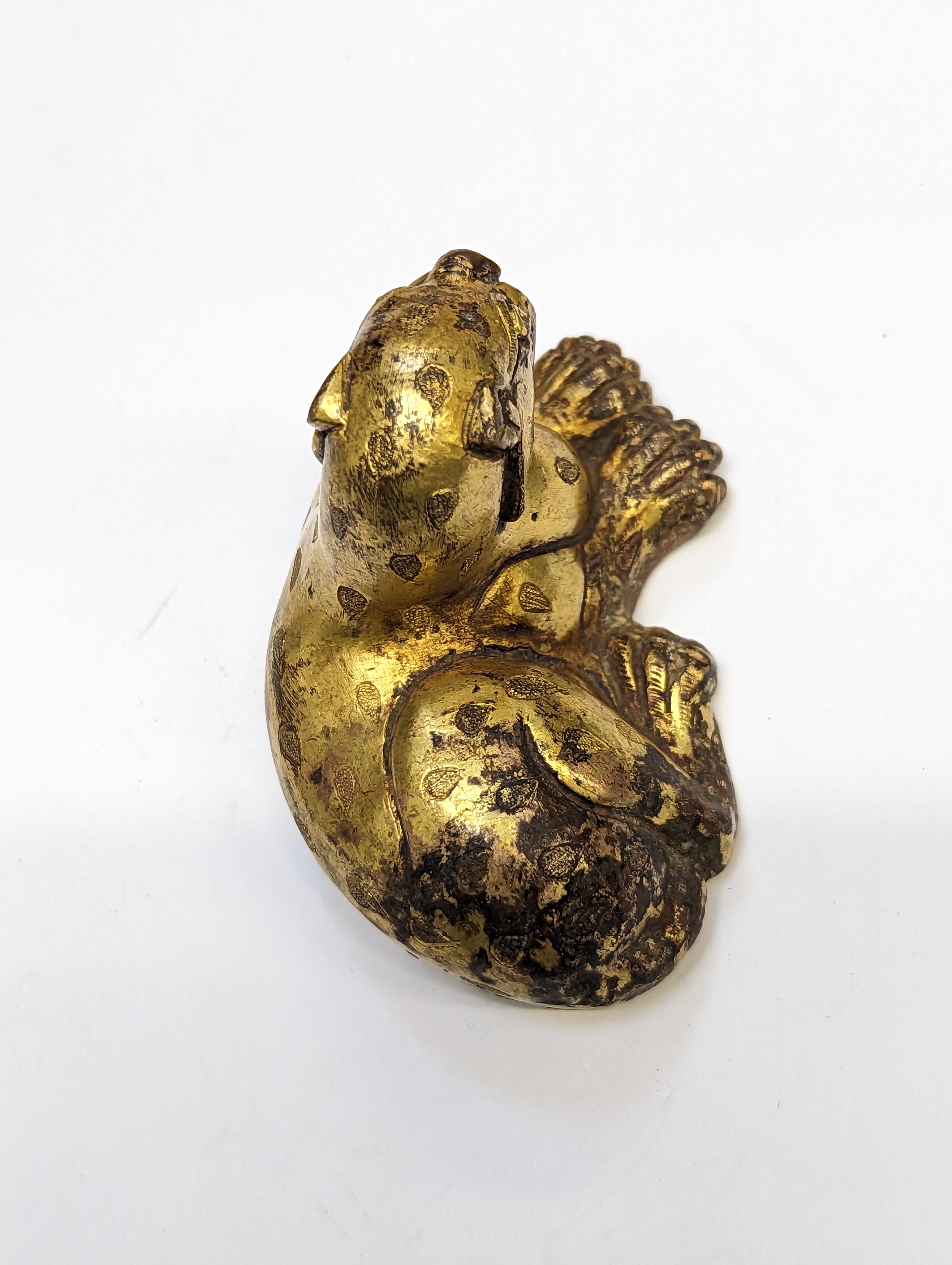 Lot 191 - A CHINESE GILT-BRONZE 'LEOPARD' FIGURE