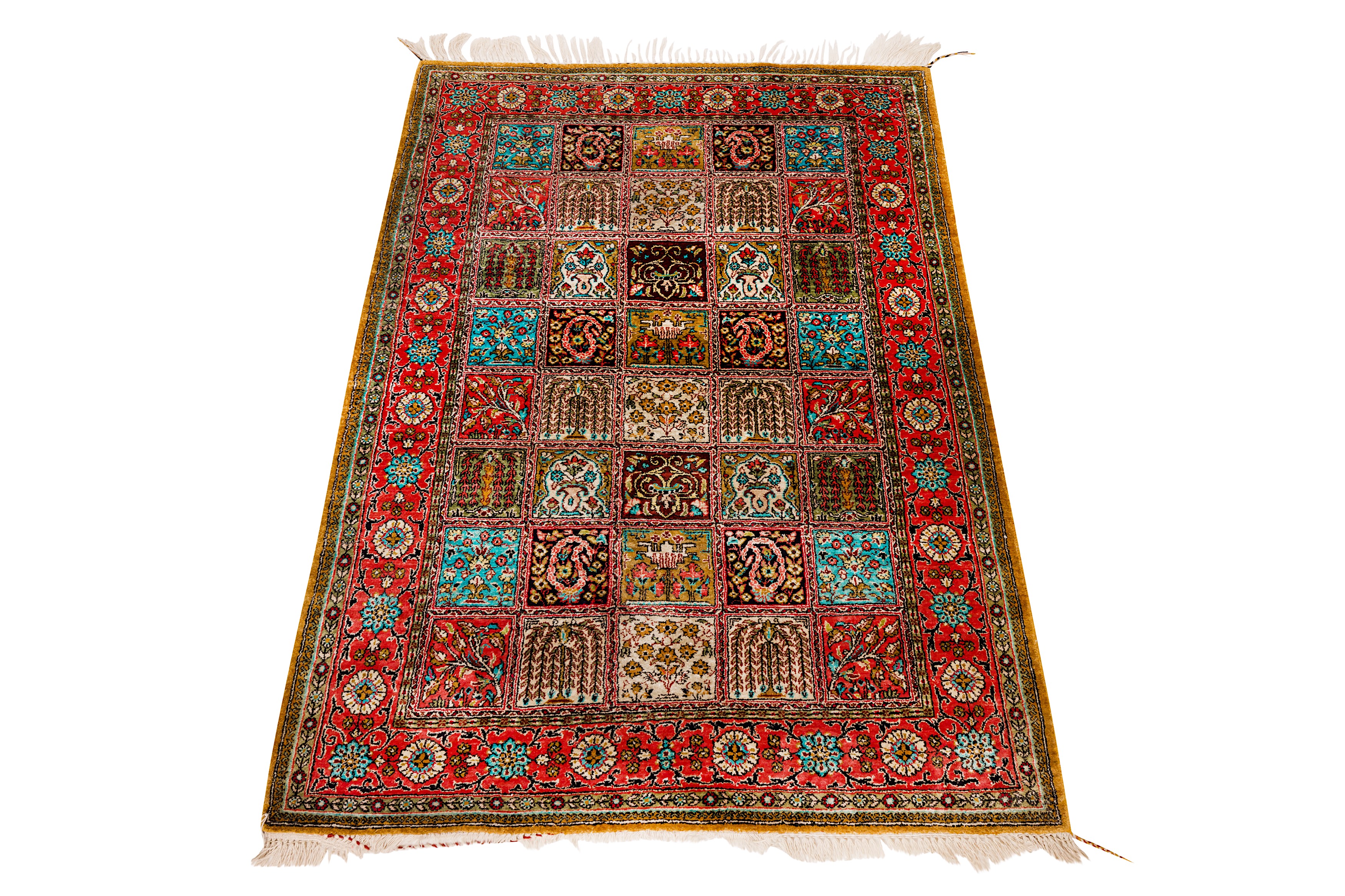 Lot 83 - A VERY FINE SILK QUM RUG, CENTRAL PERSIA