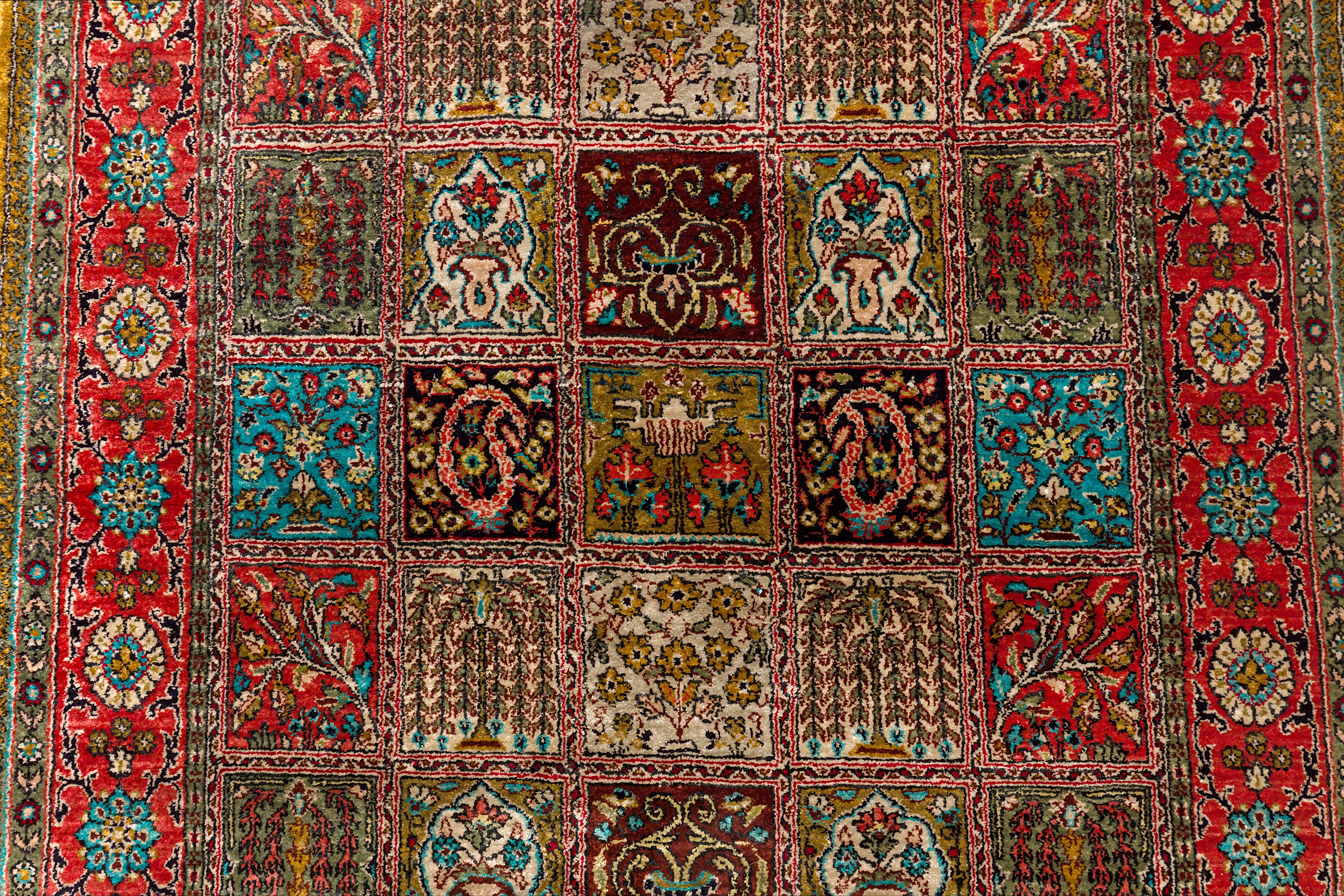 Lot 83 - A VERY FINE SILK QUM RUG, CENTRAL PERSIA