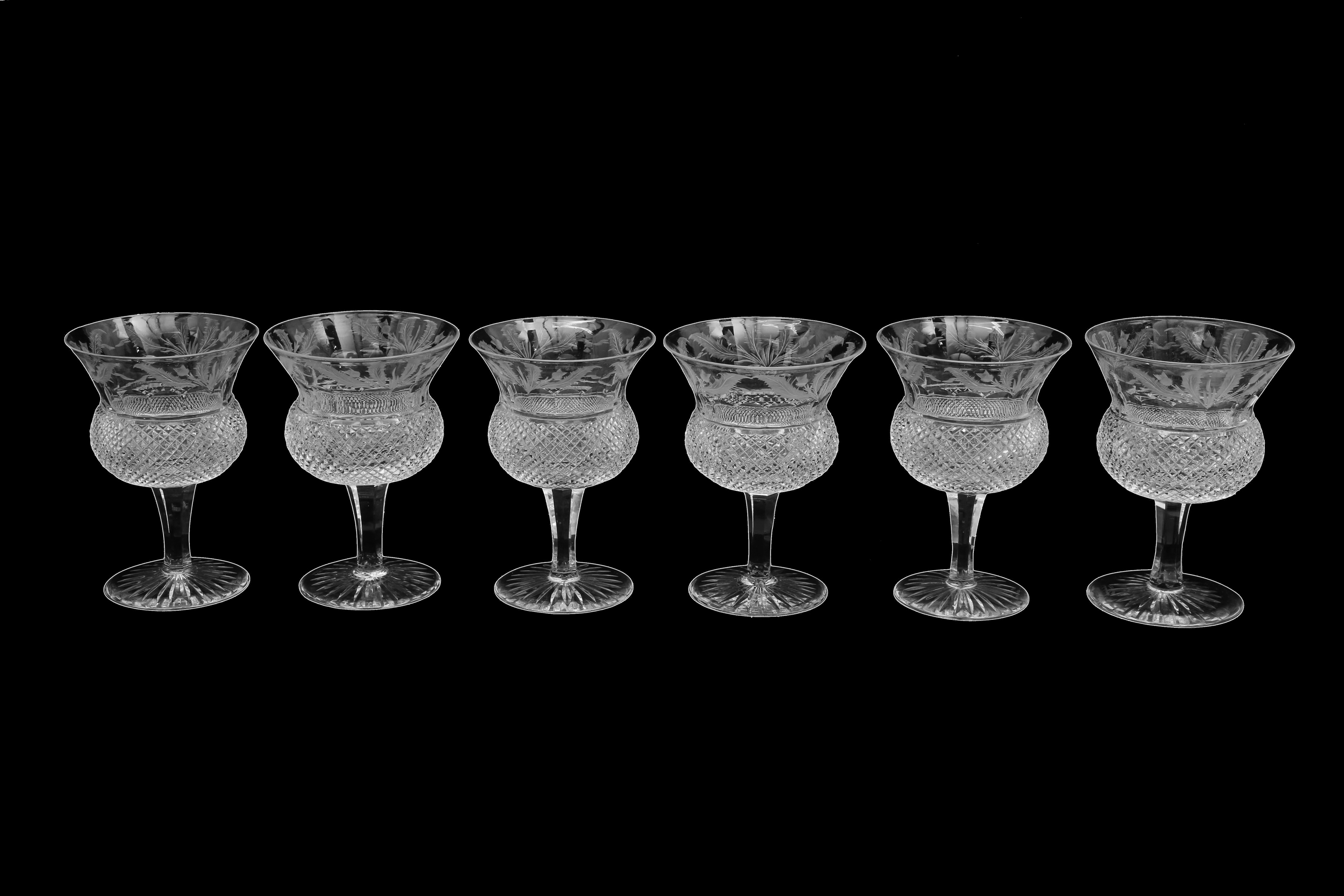 Lot 190 - A SET OF EDINBURGH CRYSTAL THISTLE PATTERN