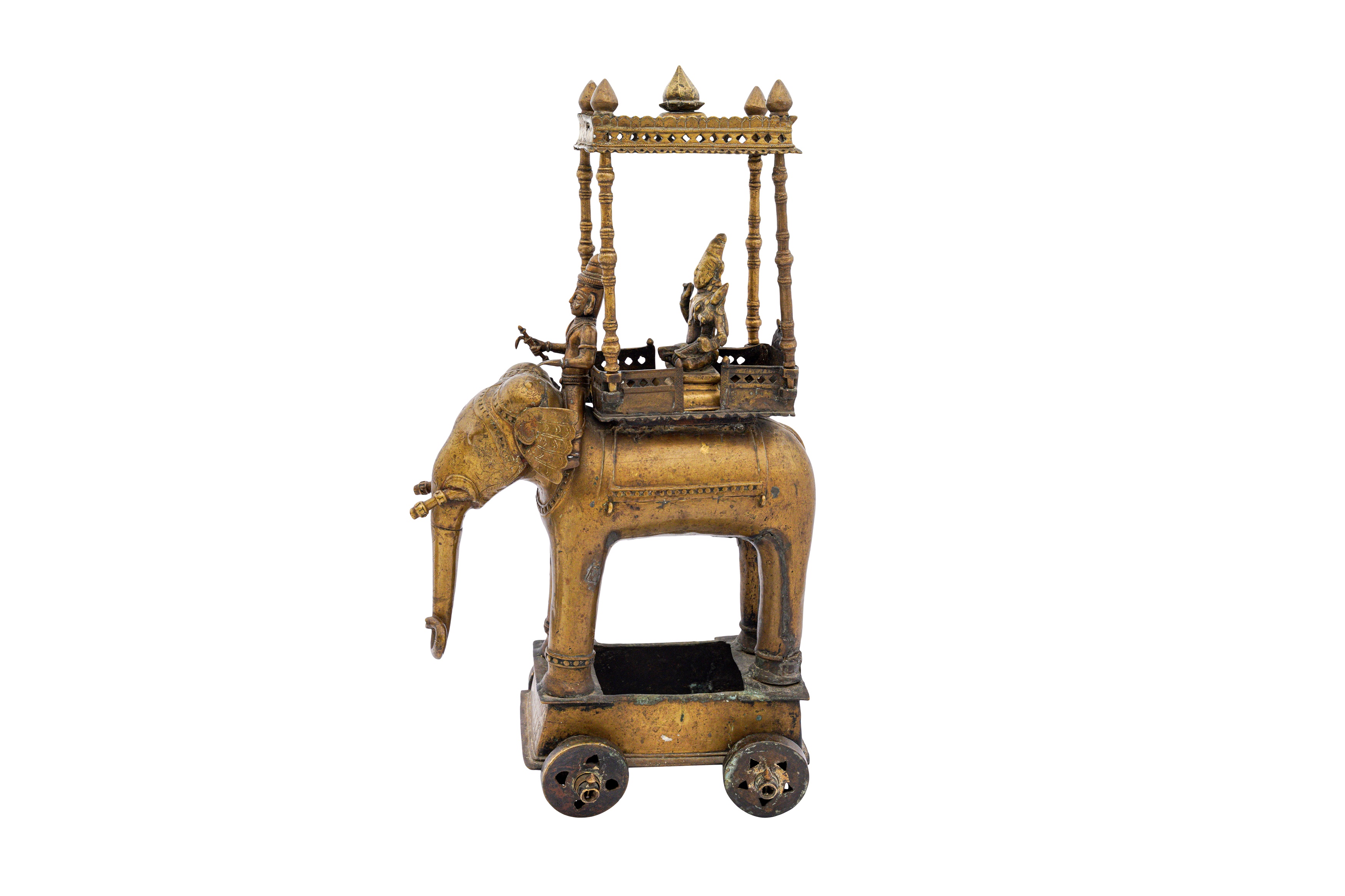 Lot 109 - AN INDIAN MONUMENTAL BRASS TEMPLE TOY