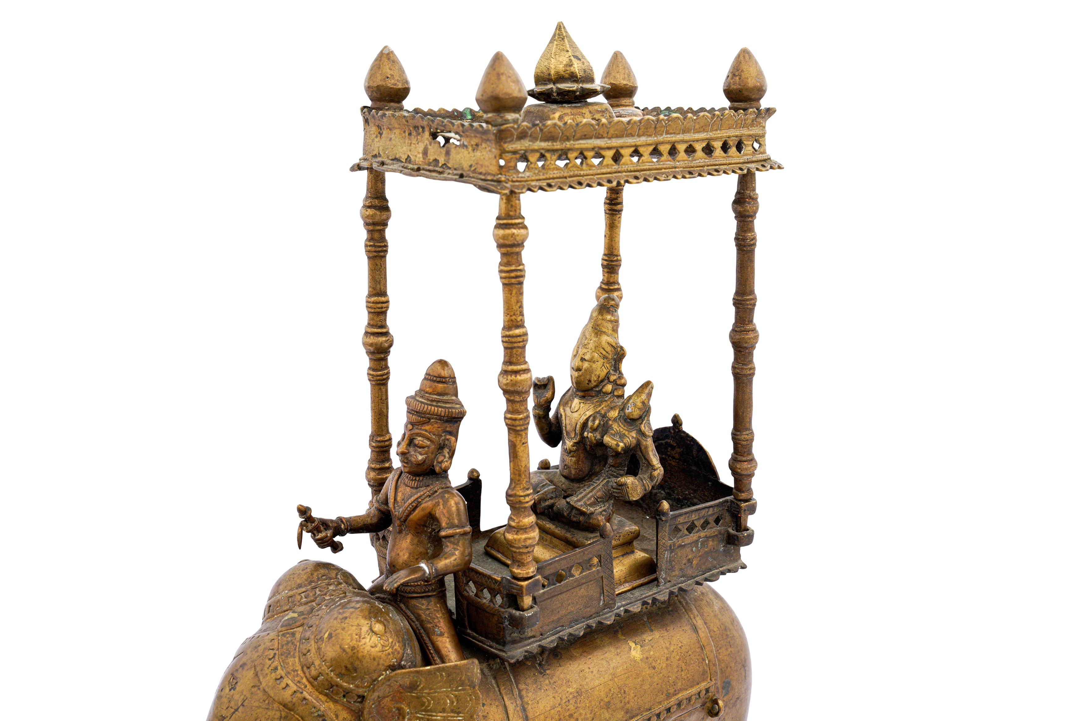 Lot 109 - AN INDIAN MONUMENTAL BRASS TEMPLE TOY