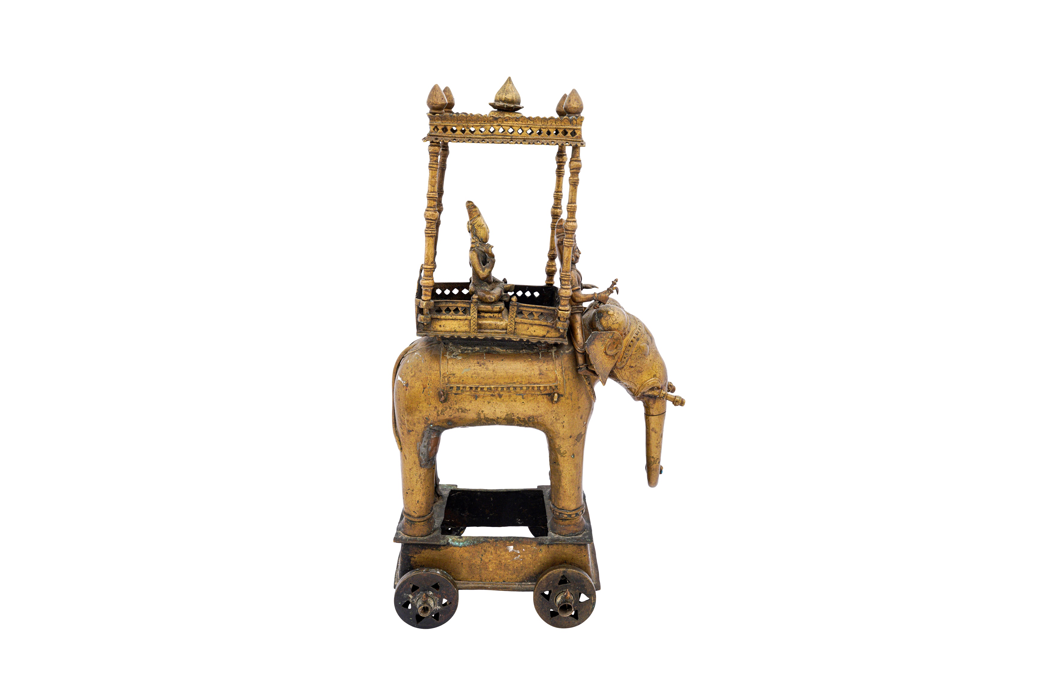 Lot 109 - AN INDIAN MONUMENTAL BRASS TEMPLE TOY