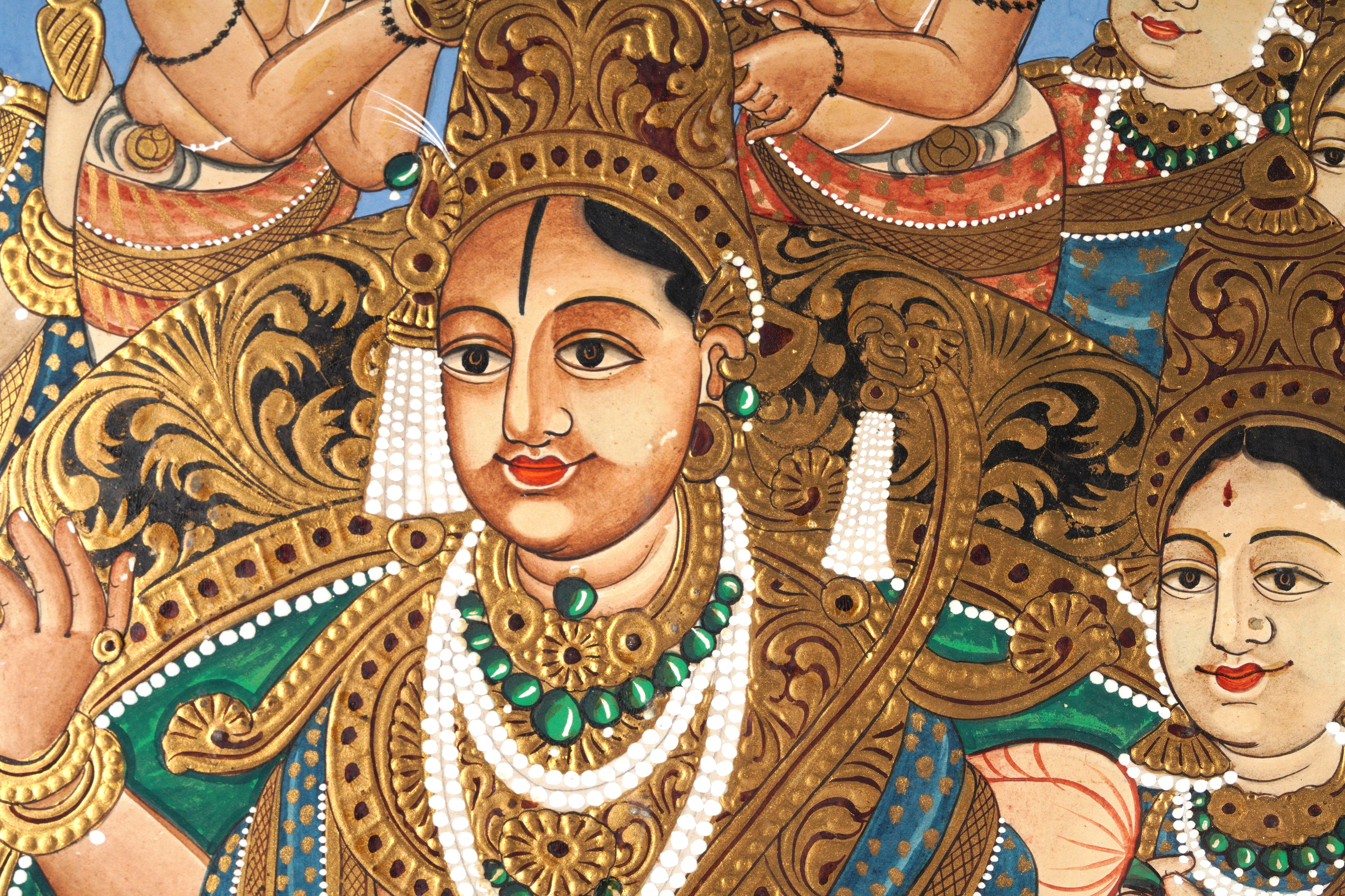 Lot 132 - A LARGE ENTHRONEMENT SCENE WITH LORD RAMA
