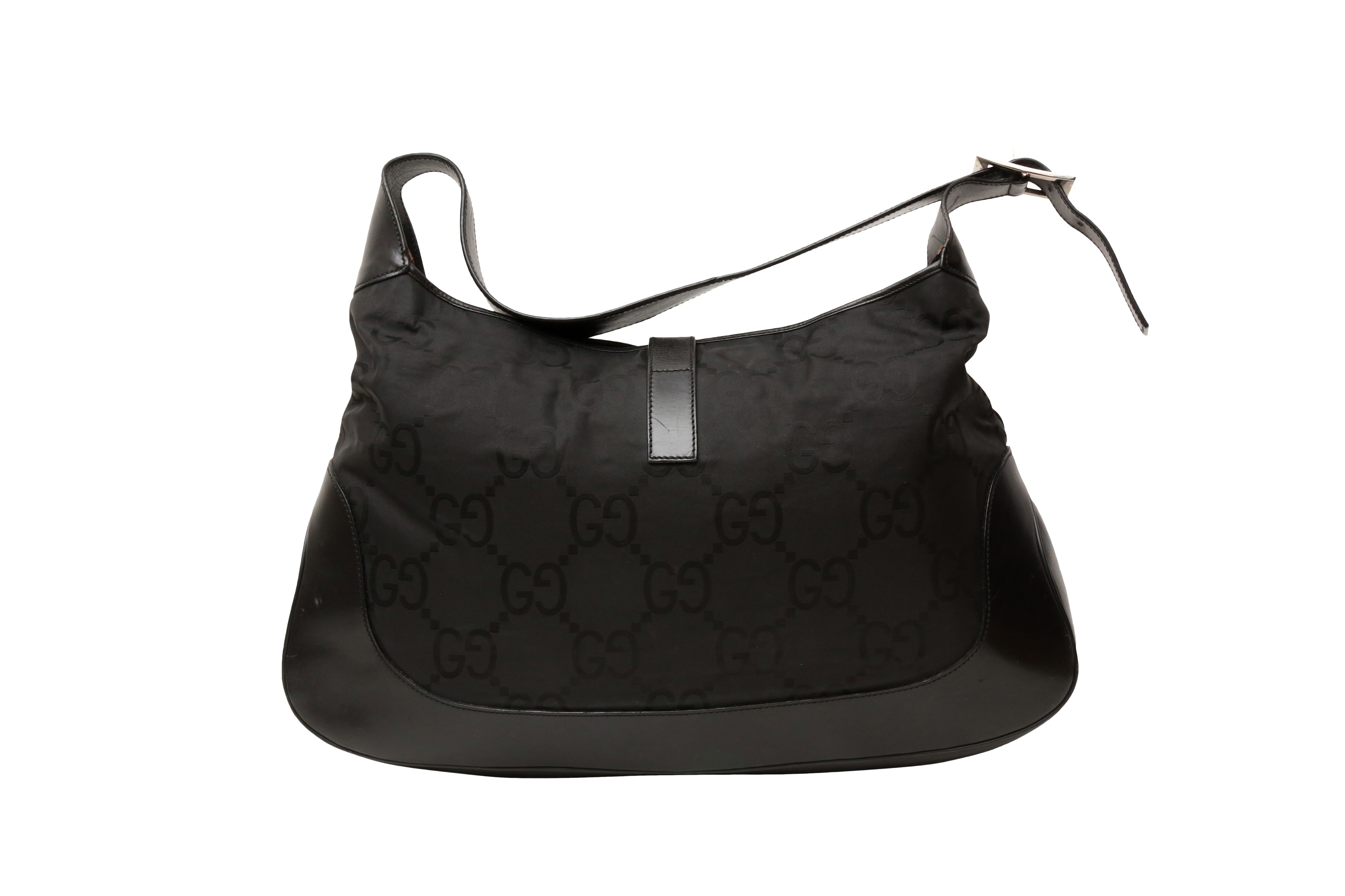 Lot 168 - Gucci Black Monogram XL Jackie Bag