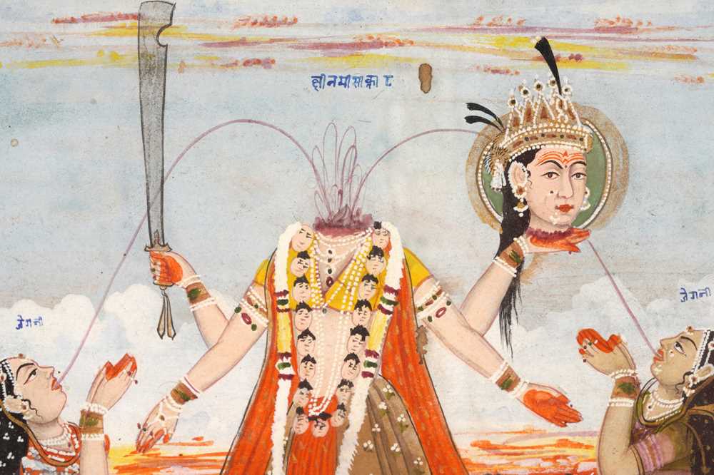 Lot 148 - TWO ILLUSTRATIONS FROM A DEVI BHAGAVATA