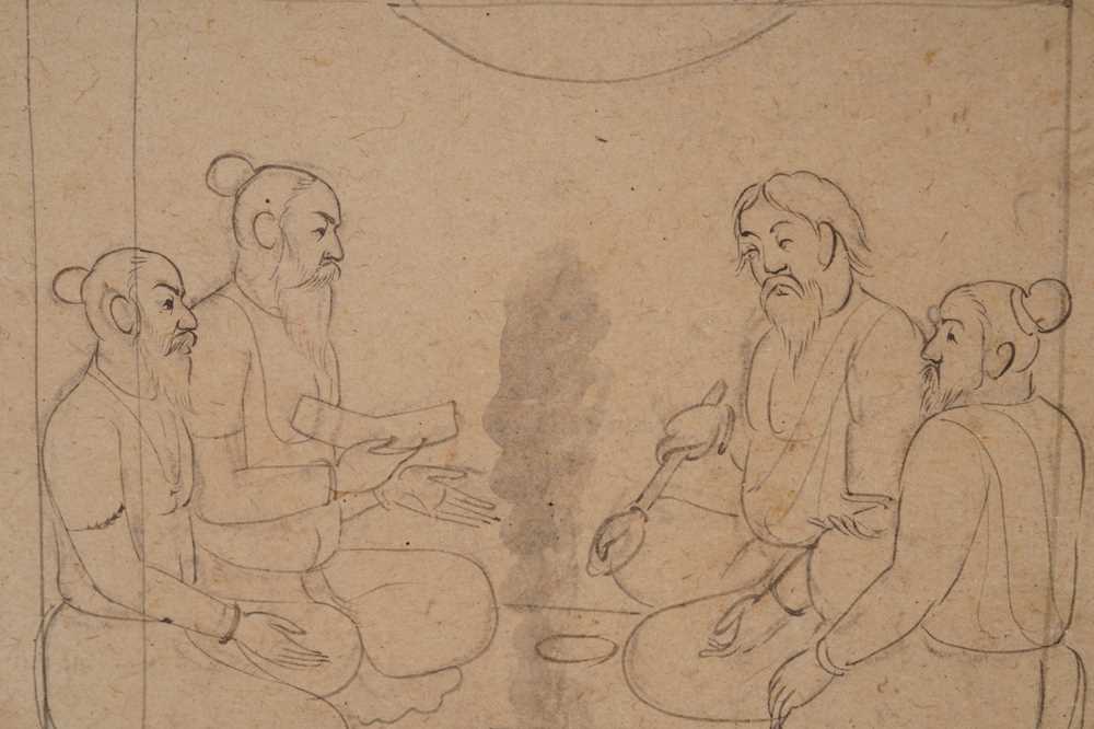 Lot 236 - A PREPARATORY SKETCH OF BRAHMIN PRIESTS