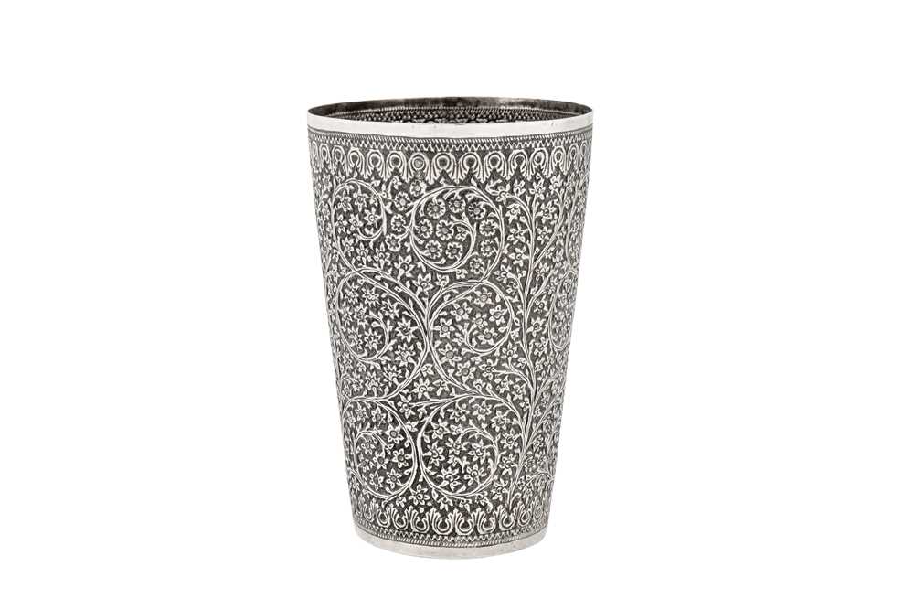 A late 19th century Anglo – Indian unmarked silver beaker, Kashmir ...