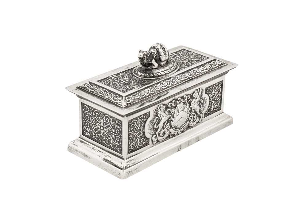 Lot 40 - A Victorian sterling silver commemorative box,
