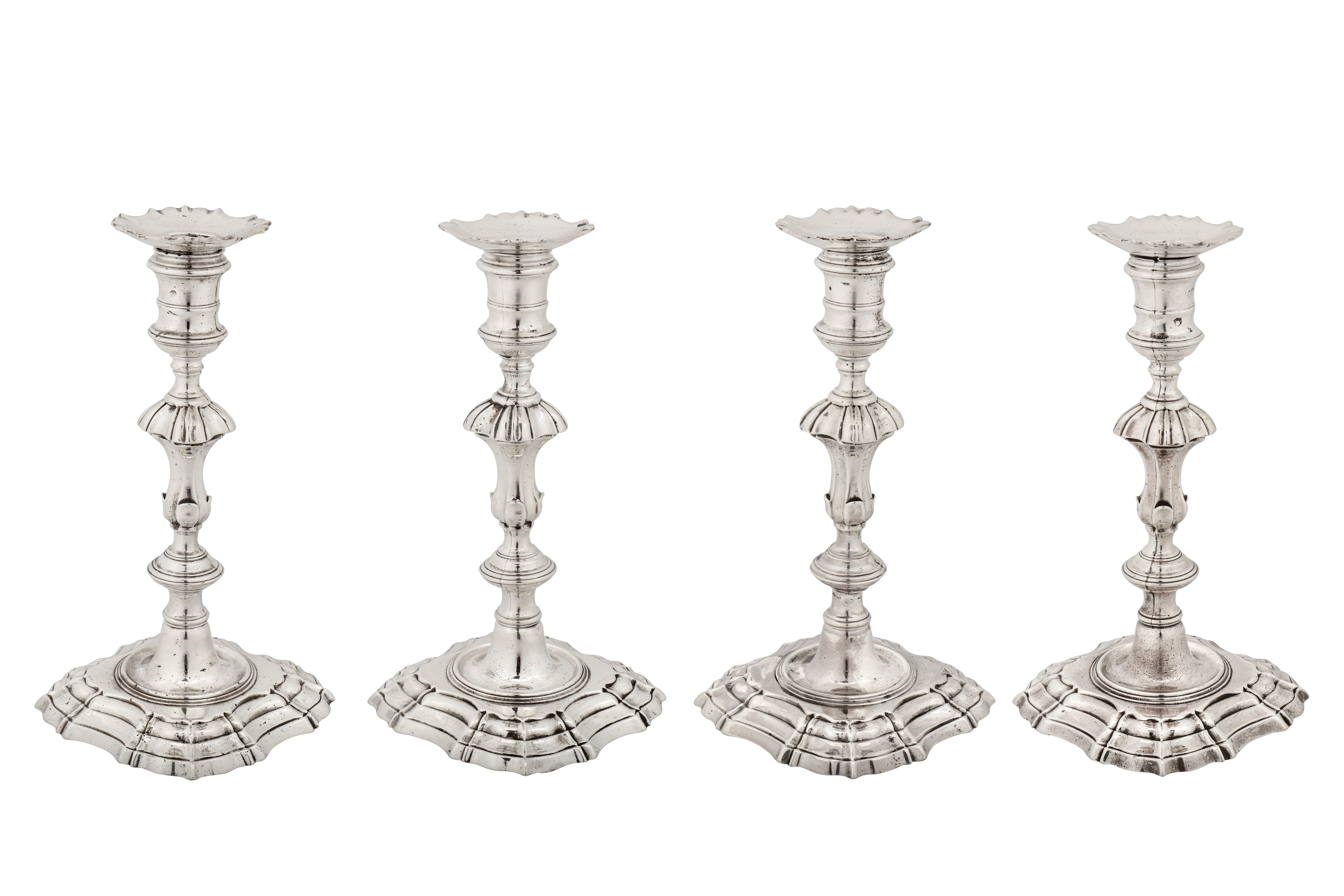 Lot 455 - A set of four George II sterling silver