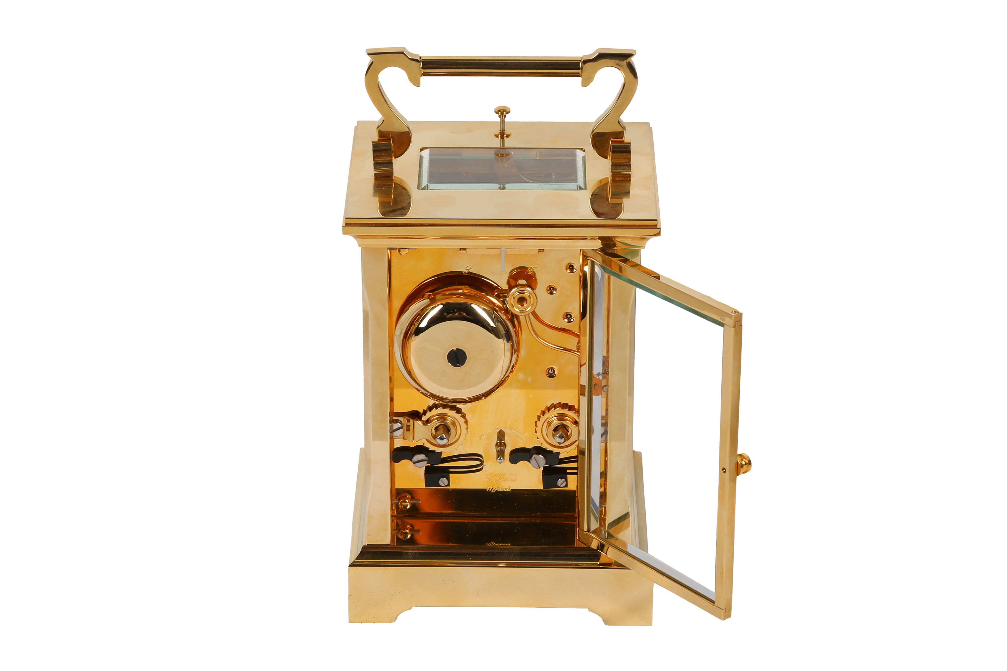 Lot 59 - A BRASS ANGELUS REPEATER CARRIAGE CLOCK