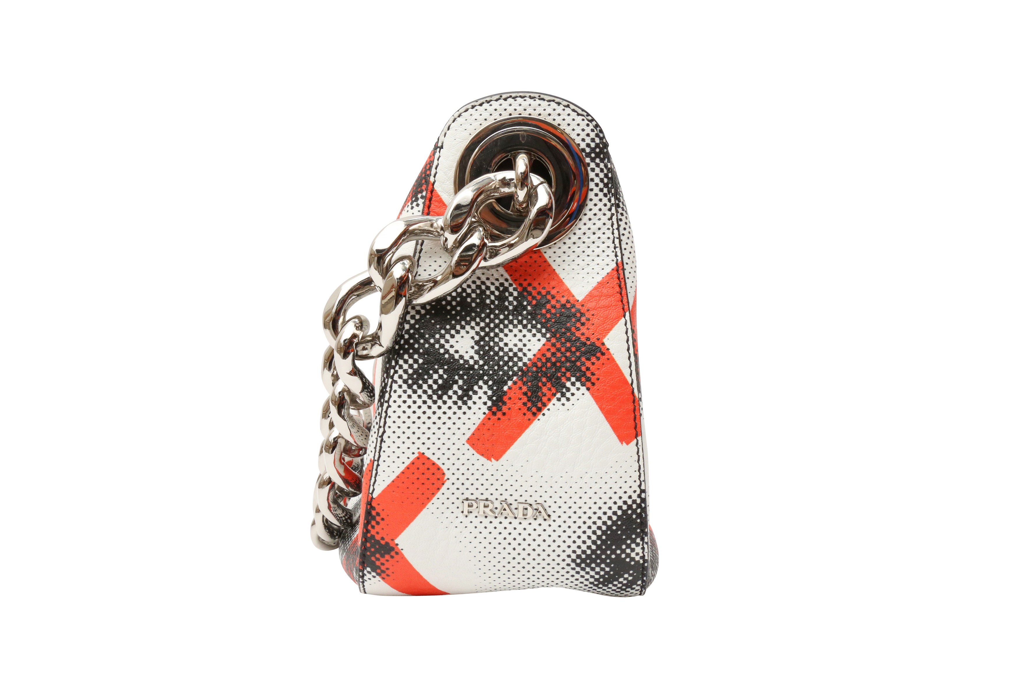 Lot 473 - Prada White Daino St. Eyes Chain Bag