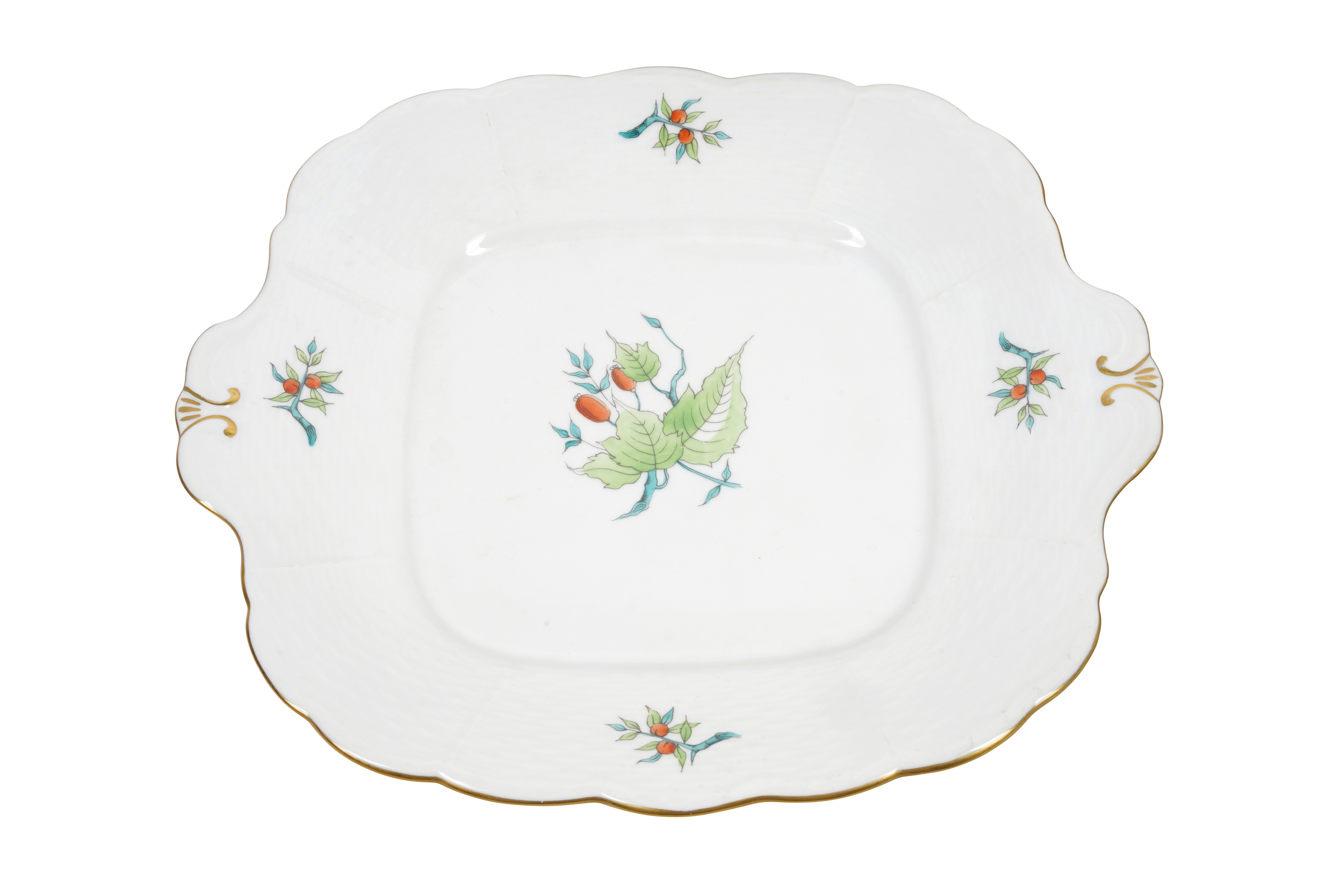 Lot 144 - A HEREND ROSEHIP PATTERN PORCELAIN COFFEE