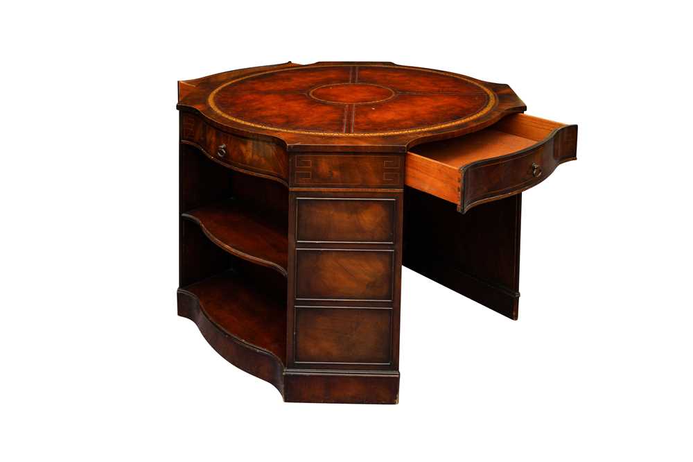 Lot 296 - A GEORGE III STYLE MAHOGANY PARTNER'S