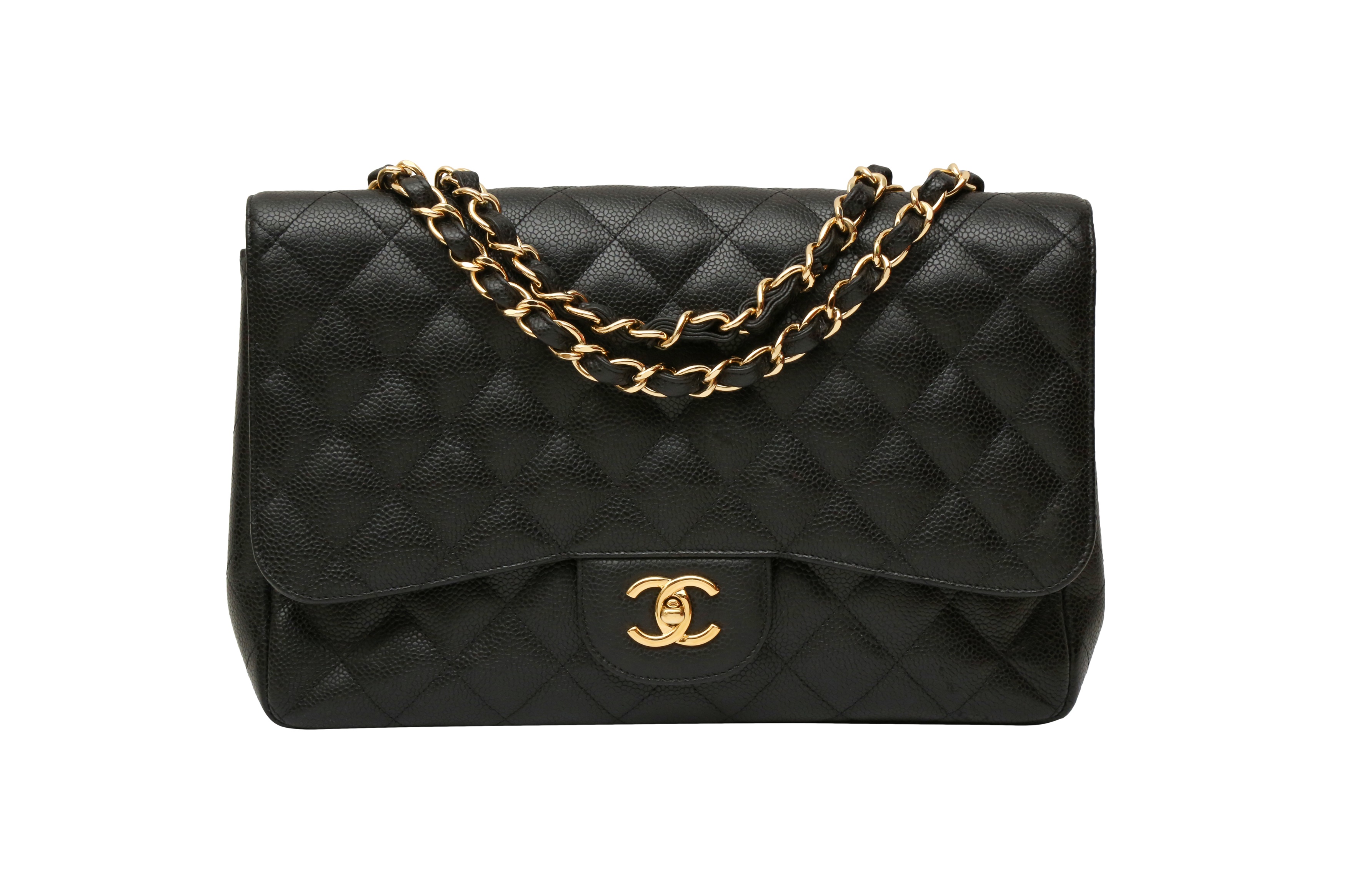 Lot 442 - Chanel Black Jumbo Classic Single Flap Bag