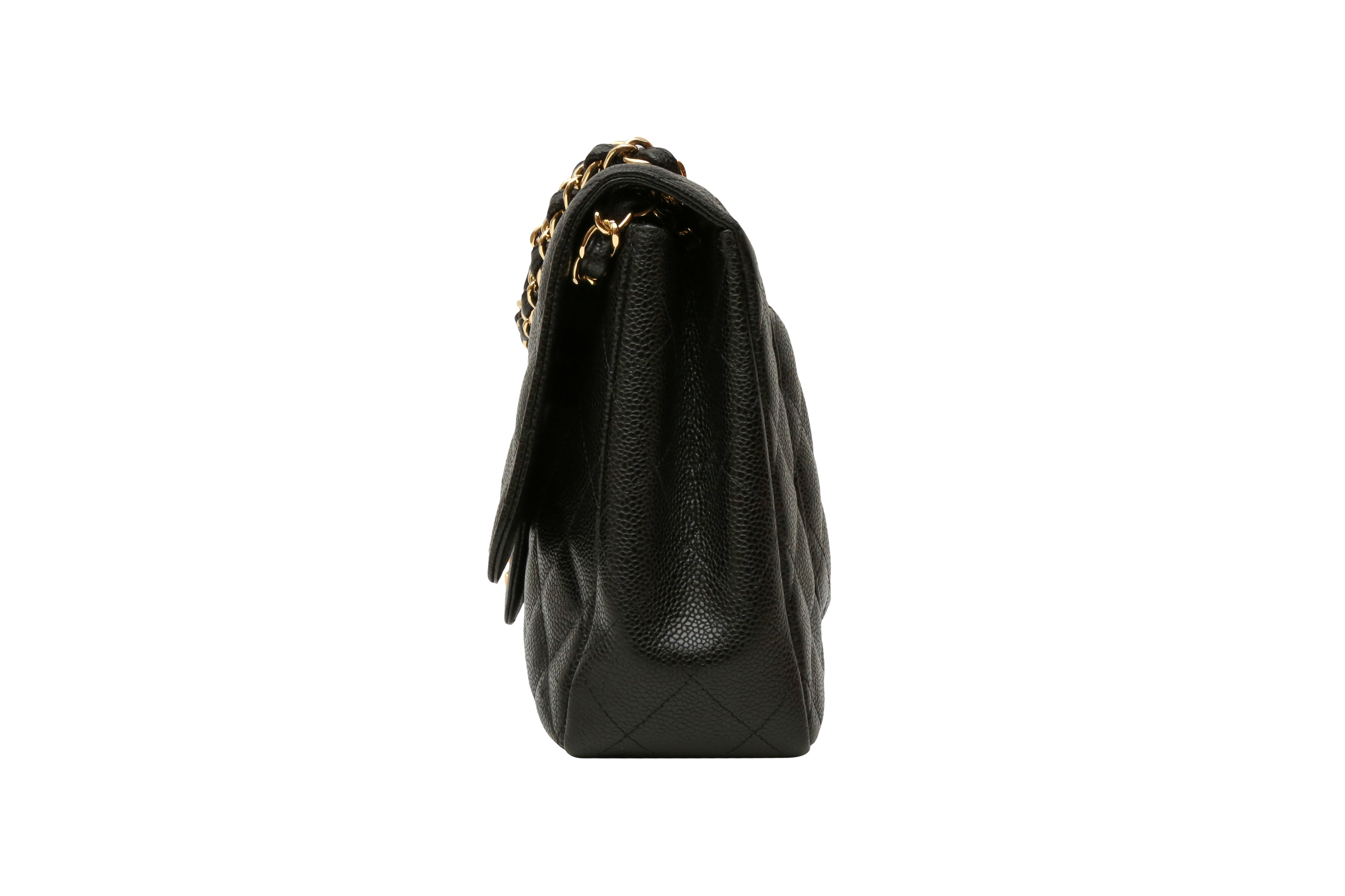 Lot 442 - Chanel Black Jumbo Classic Single Flap Bag