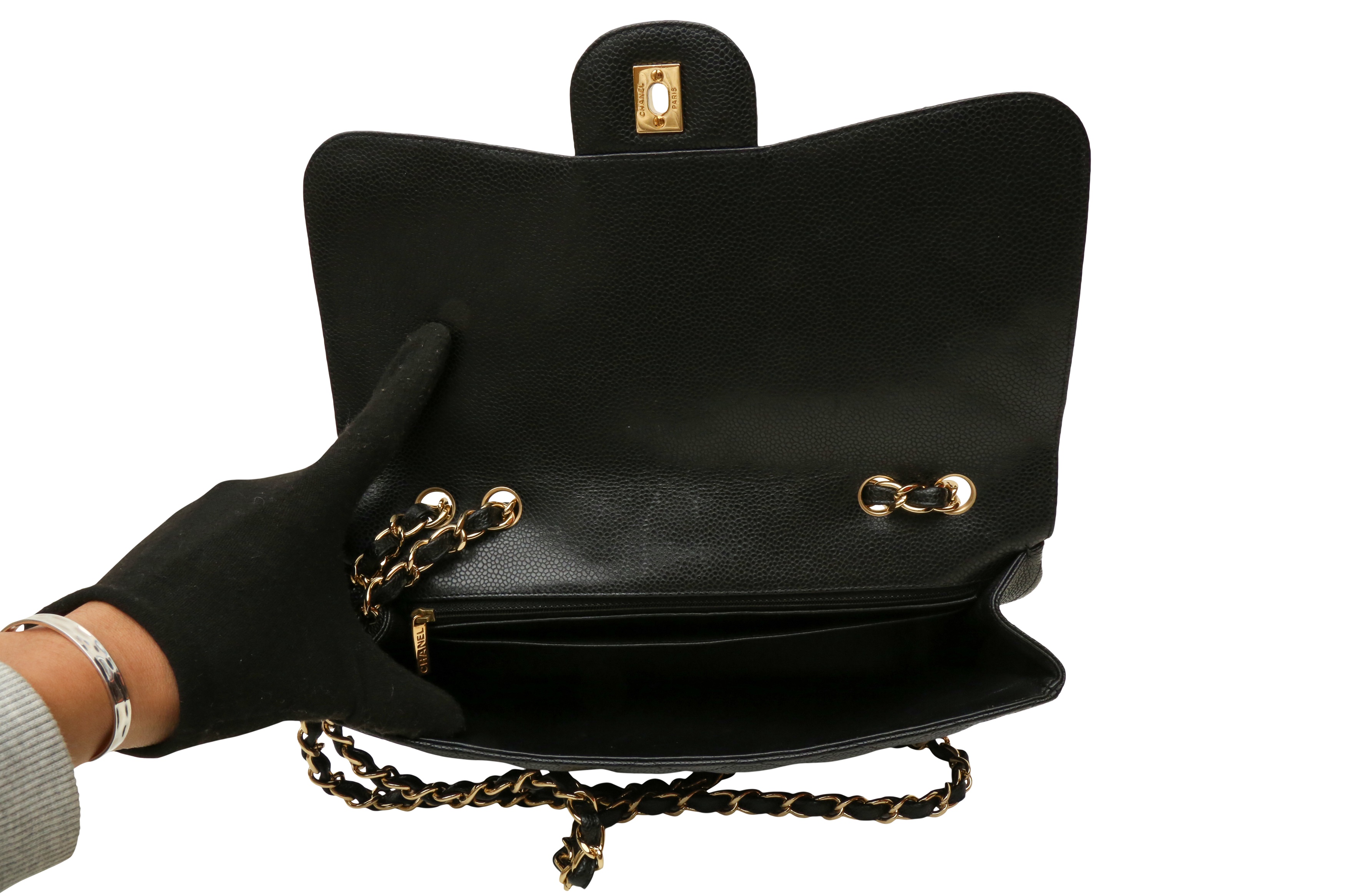 Lot 442 - Chanel Black Jumbo Classic Single Flap Bag