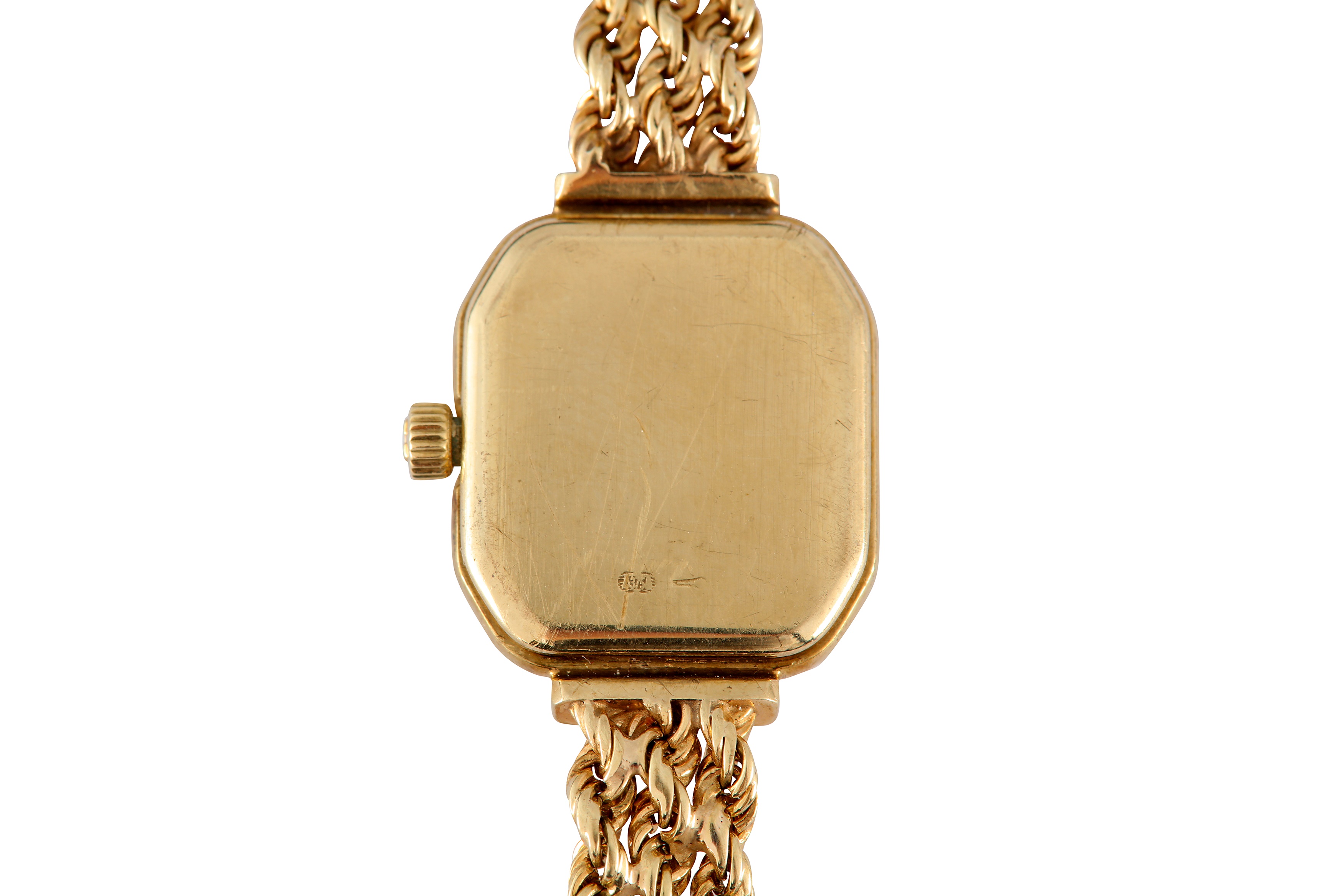 Lot 429 - A 9CT GOLD OMEGA LADIES COCKTAIL WATCH,