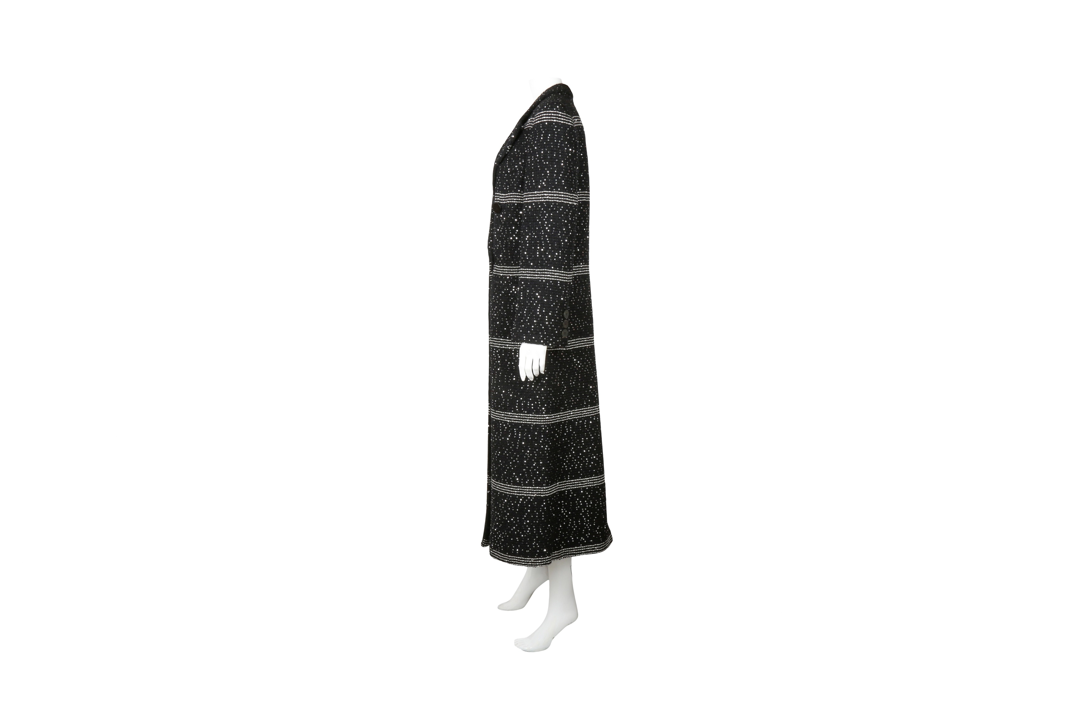 Lot 516 - Giorgio Armani Black Wool Boucle Embellished