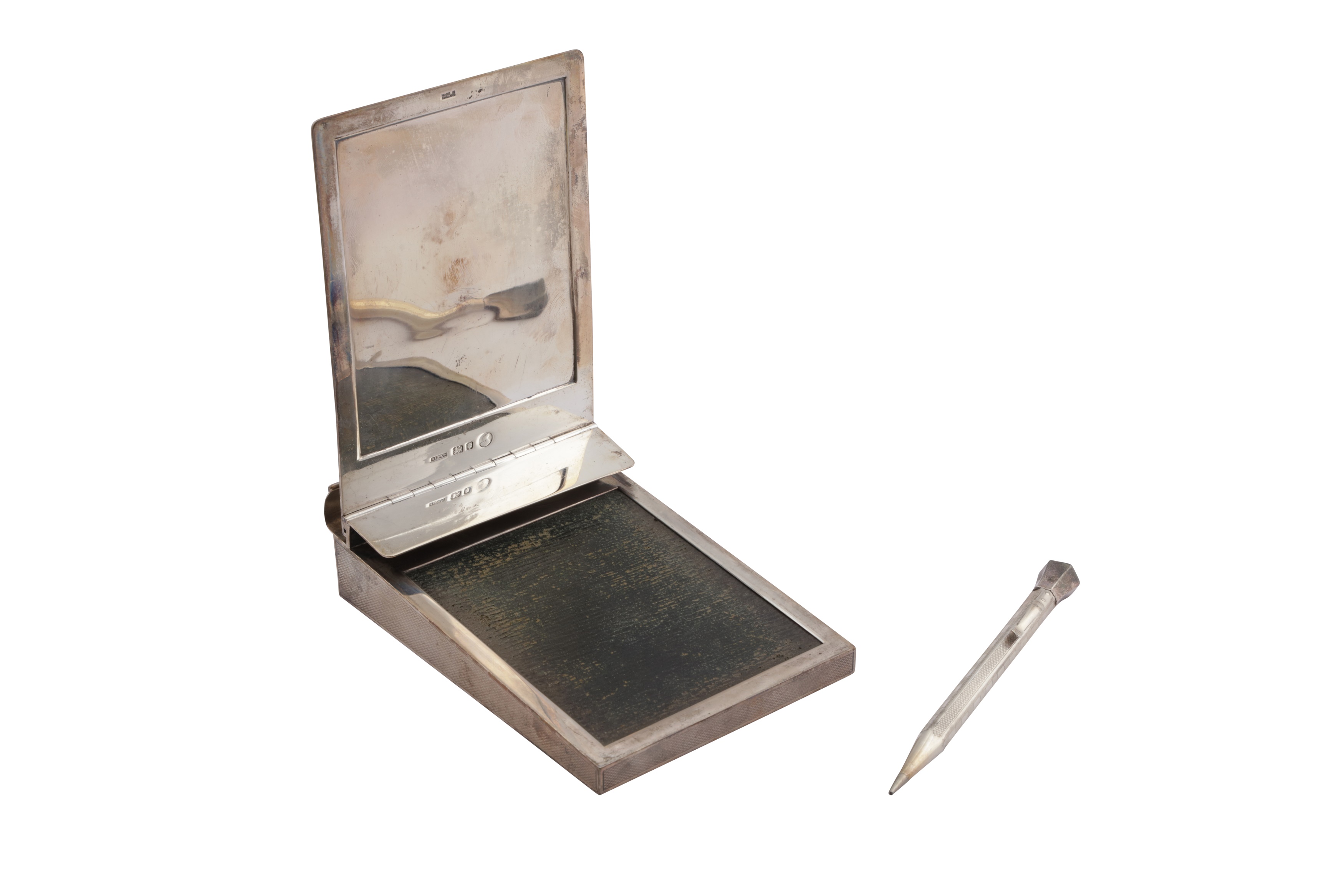 Lot 77 - AN EDWARD VIII ART DECO STERLING SILVER NOTE