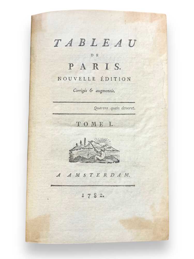Lot 116 - [Mercier (Louis-Sébastien)] Tableau de Paris,