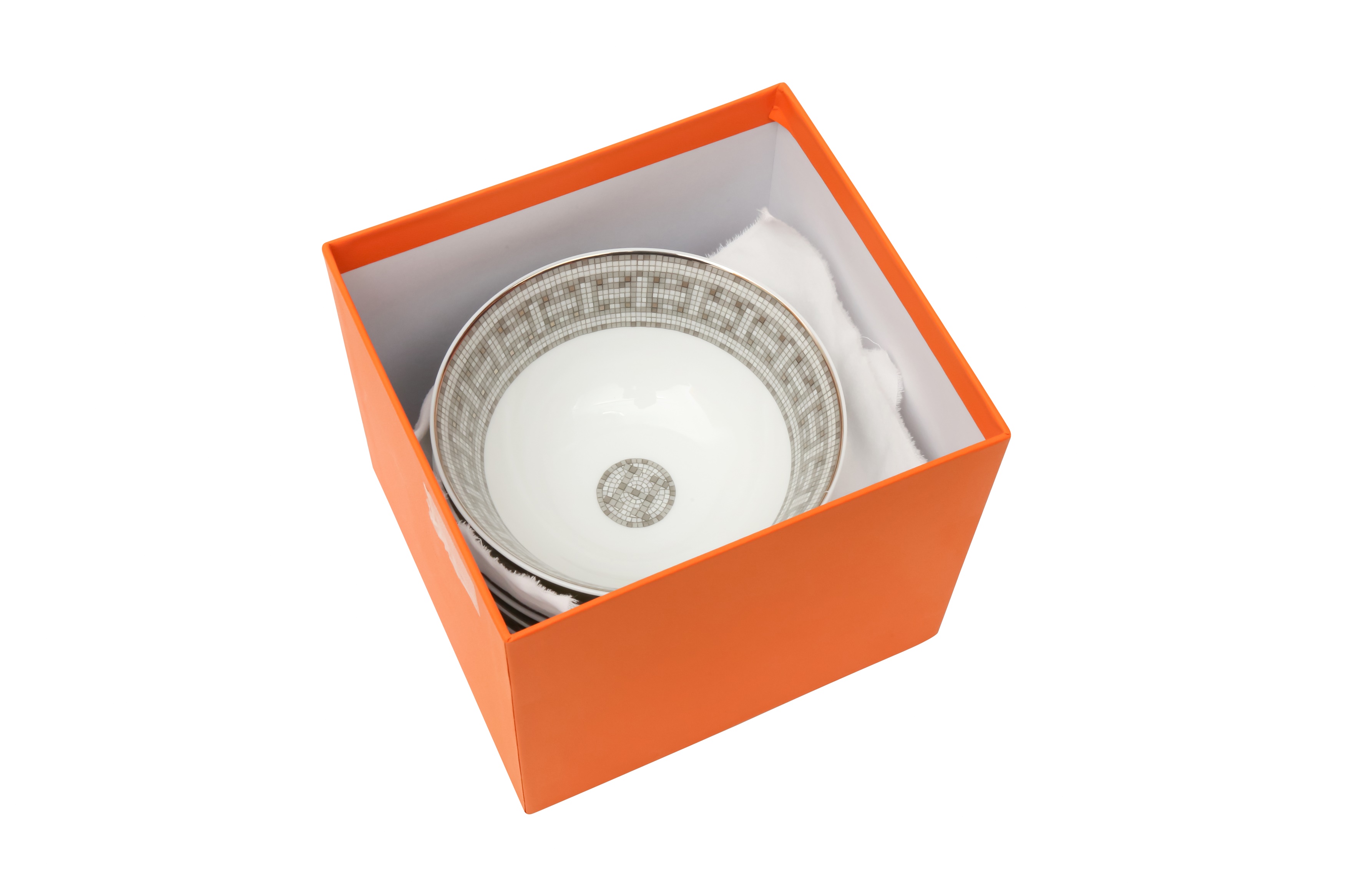 Lot 61 - Hermes ‘Mosaique Au 24 Platinum’ Rice Bowls